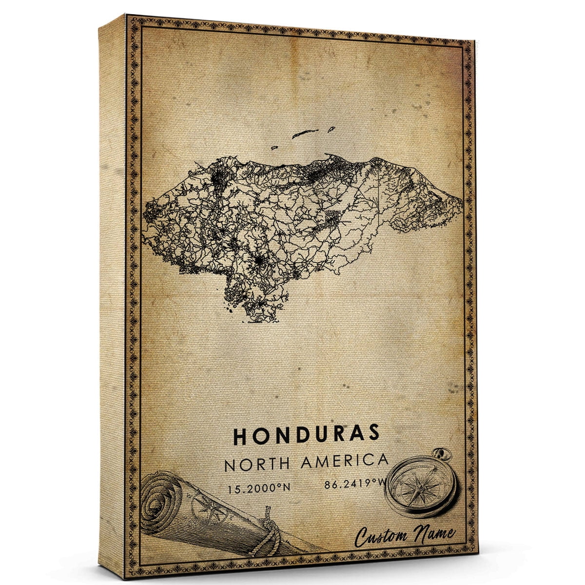 Honduras Map Poster, Honduras road Map Art Poster, Canvas, ,Modern Wall Art, Street Map Artwork ...