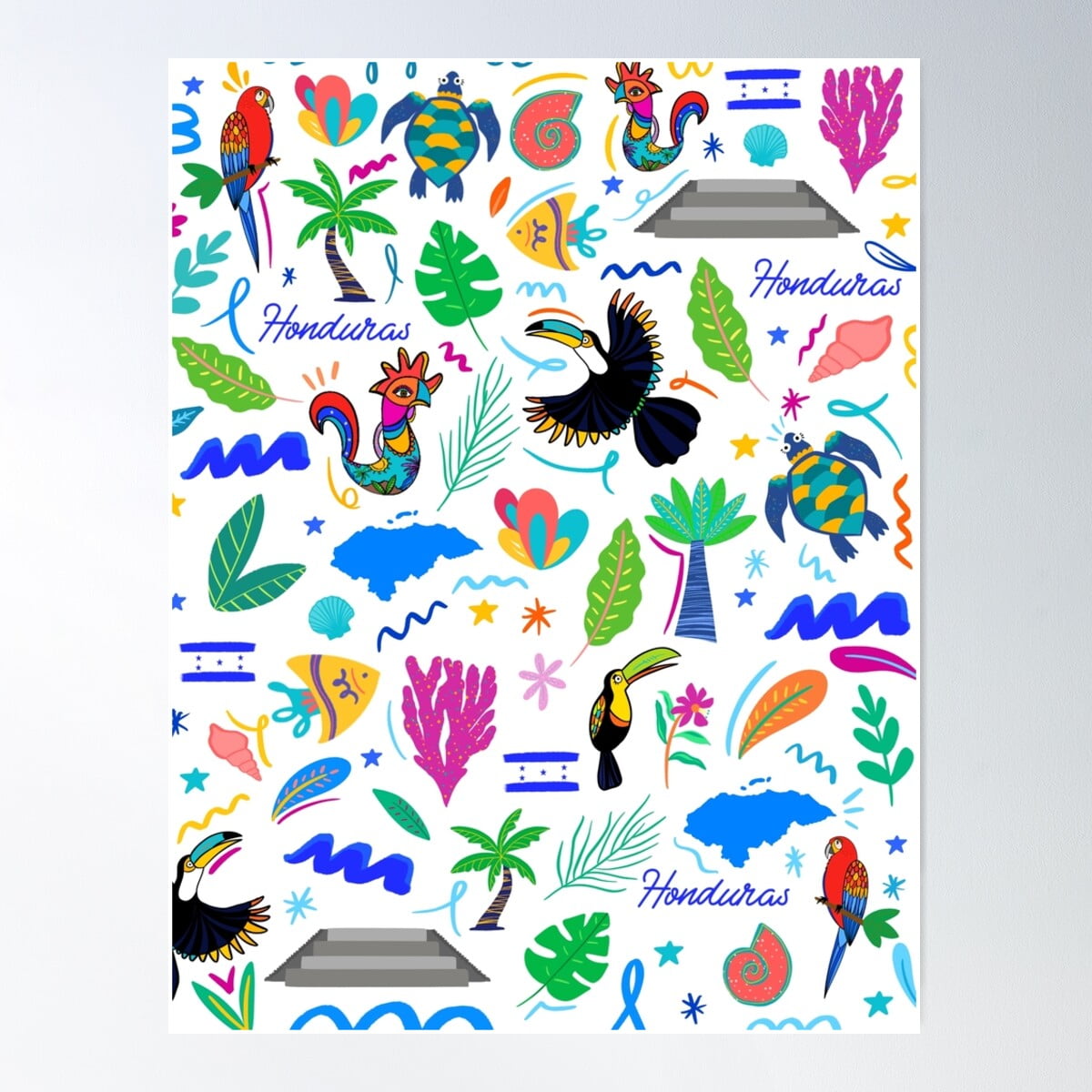 Honduras Poster Wall Art, Modern Wall Decor For Living Room Bedroom ...