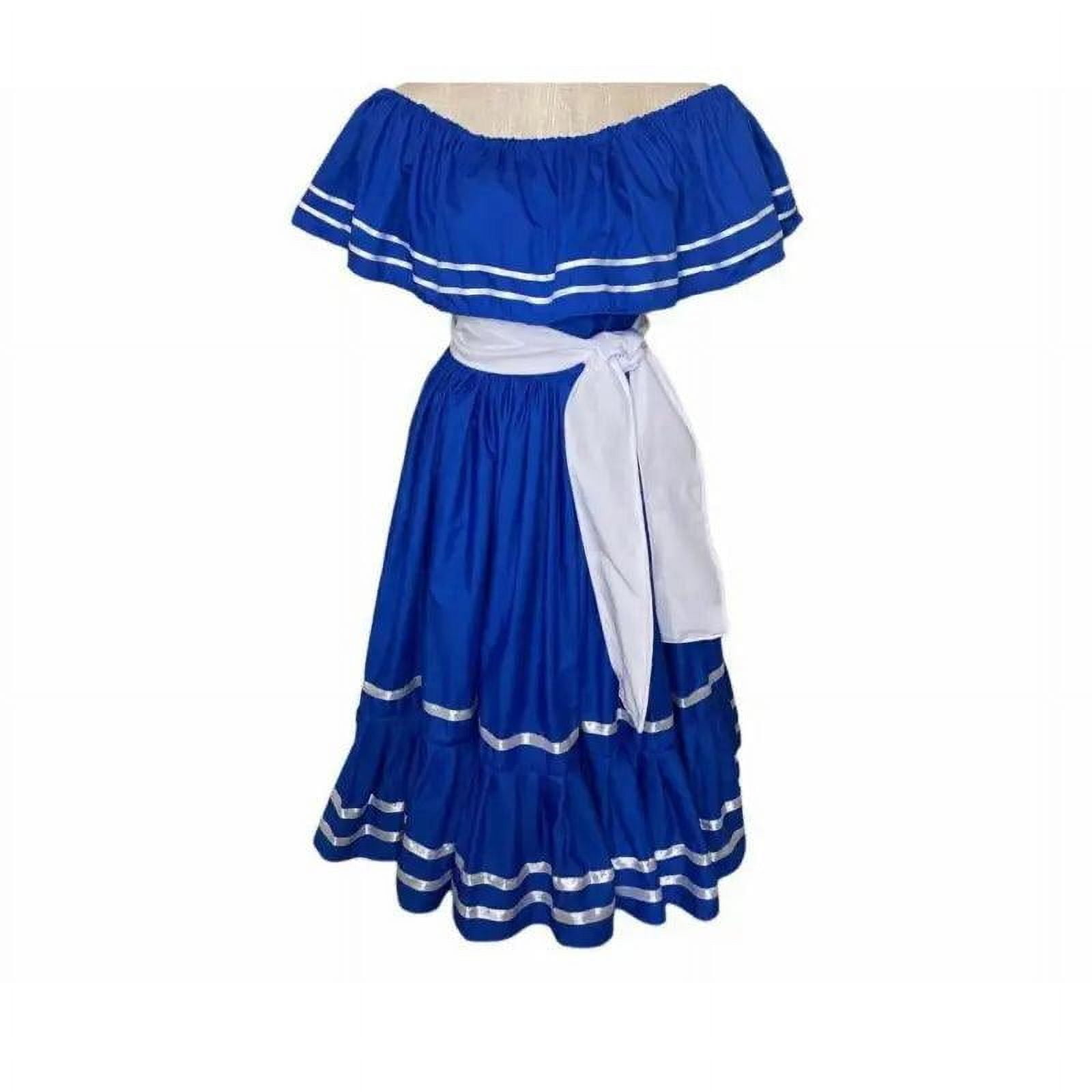Honduras Traditional Wide Dress - Blue and White - Walmart.com