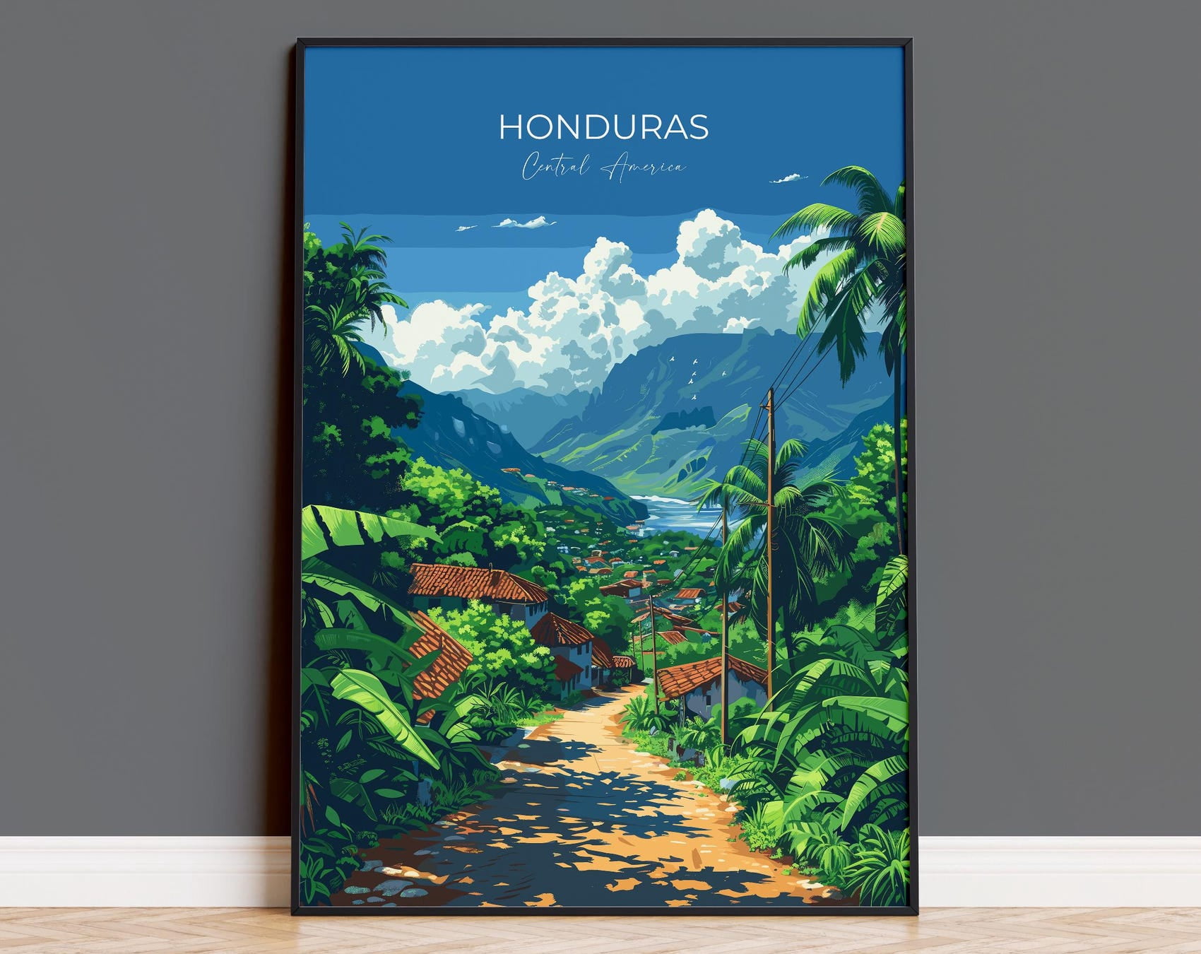 Honduras Travel Poster, Travel Print of Honduras, Central America ...