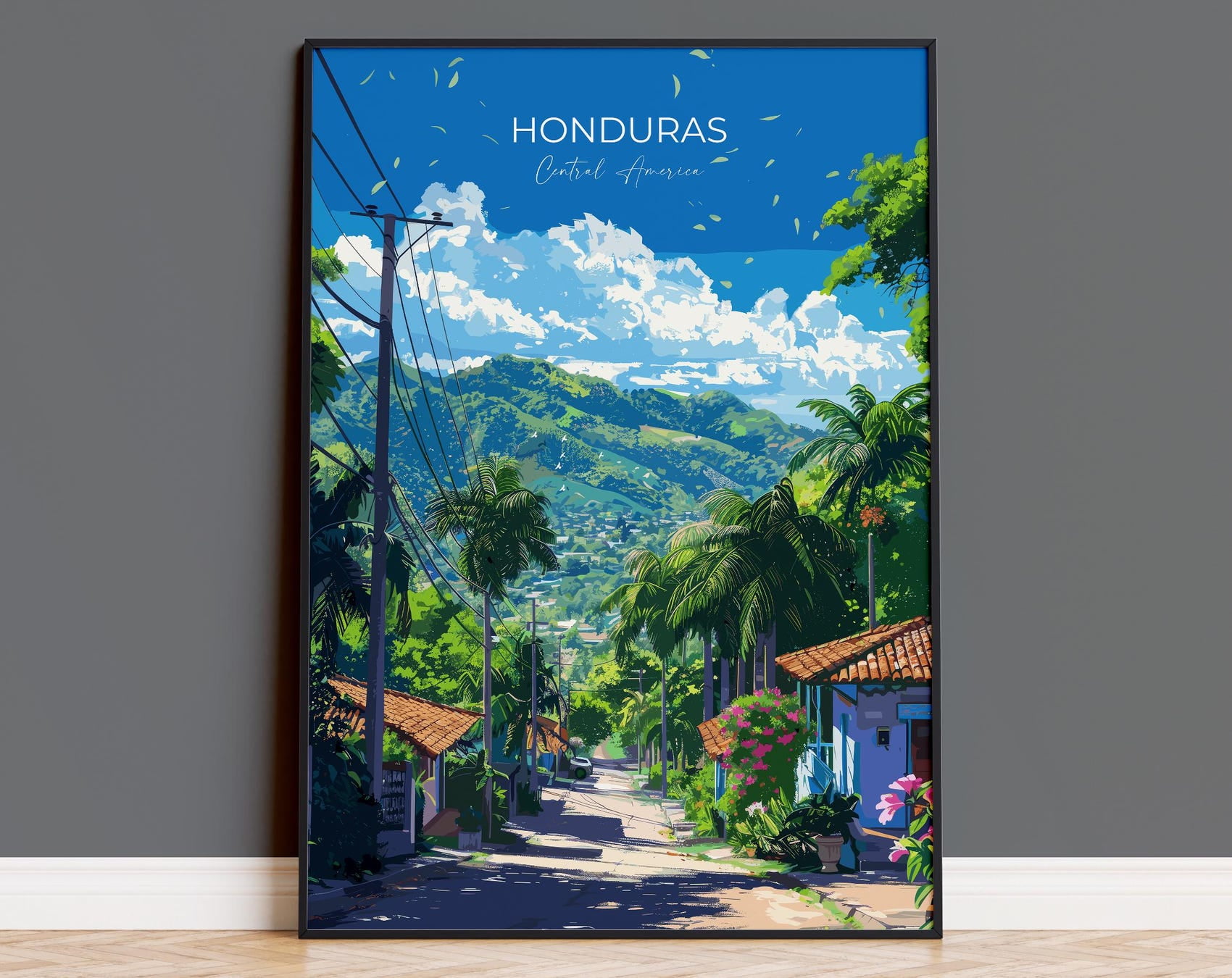 Honduras Travel Poster, Travel Print of Honduras, Central America ...