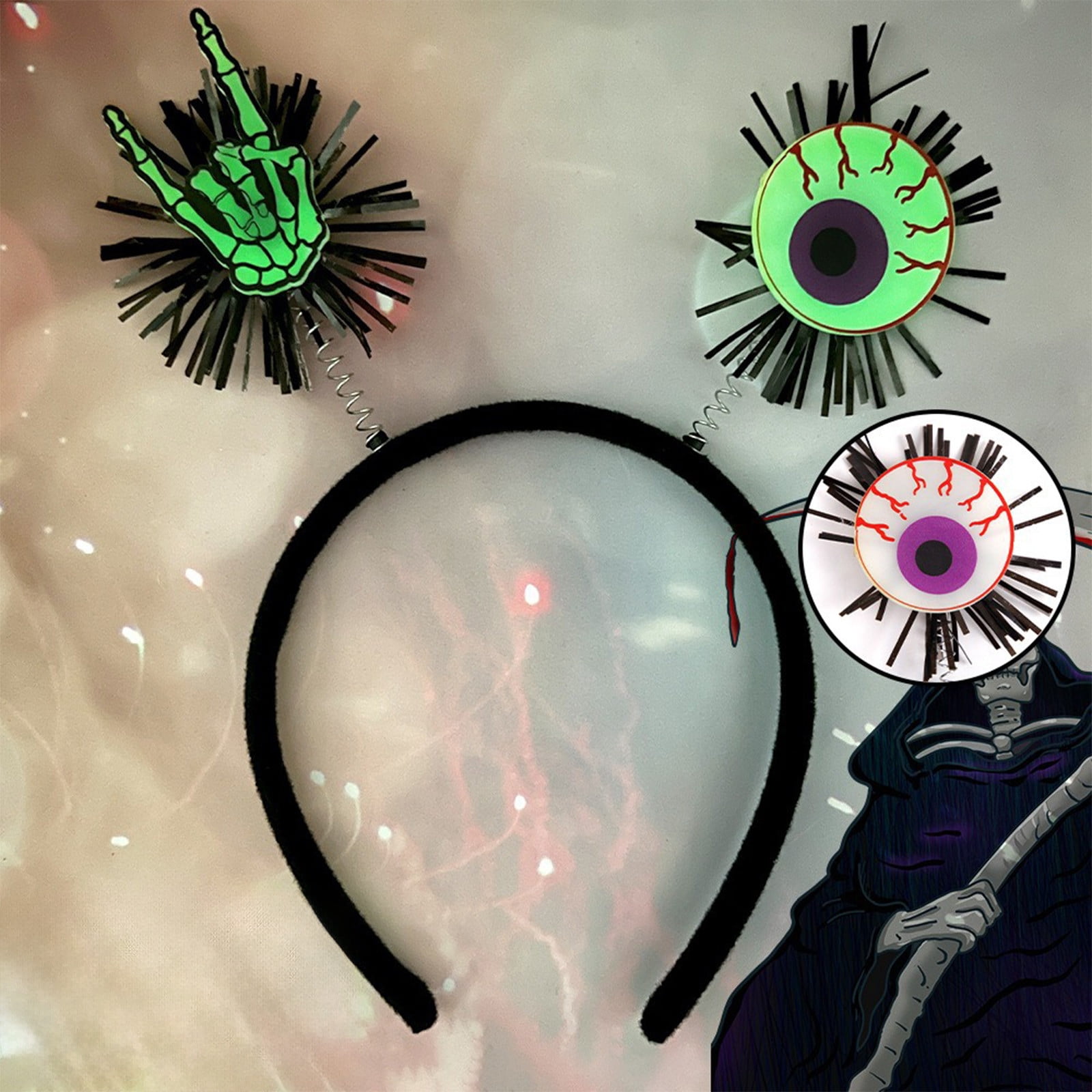Honeeladyy 1 Pcs Glow in The Dark Halloween Headband - Luminous ...