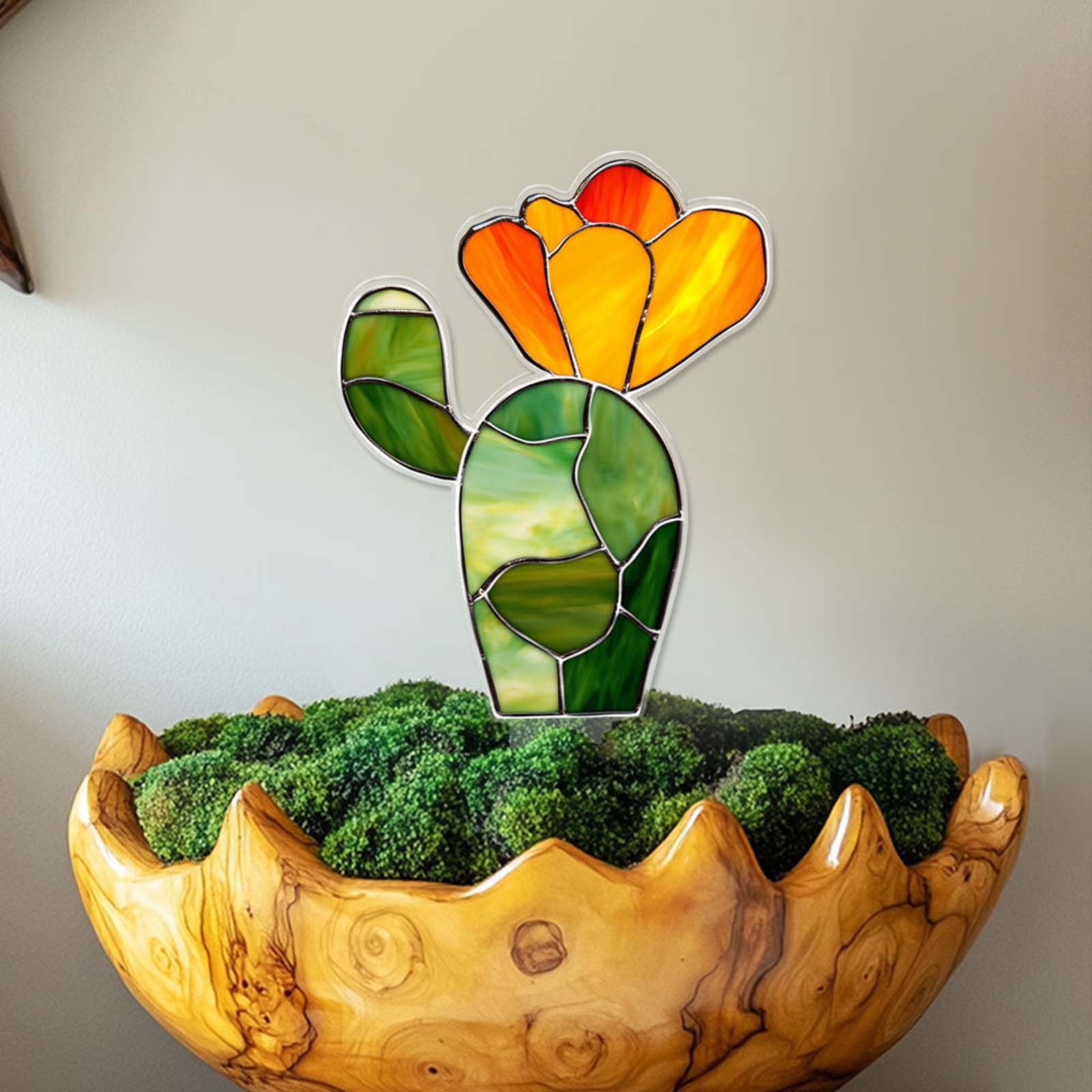 Honeeladyy Acrylic Stained Succulent Plugin, 3.9 Inch Mini Potted Plant ...