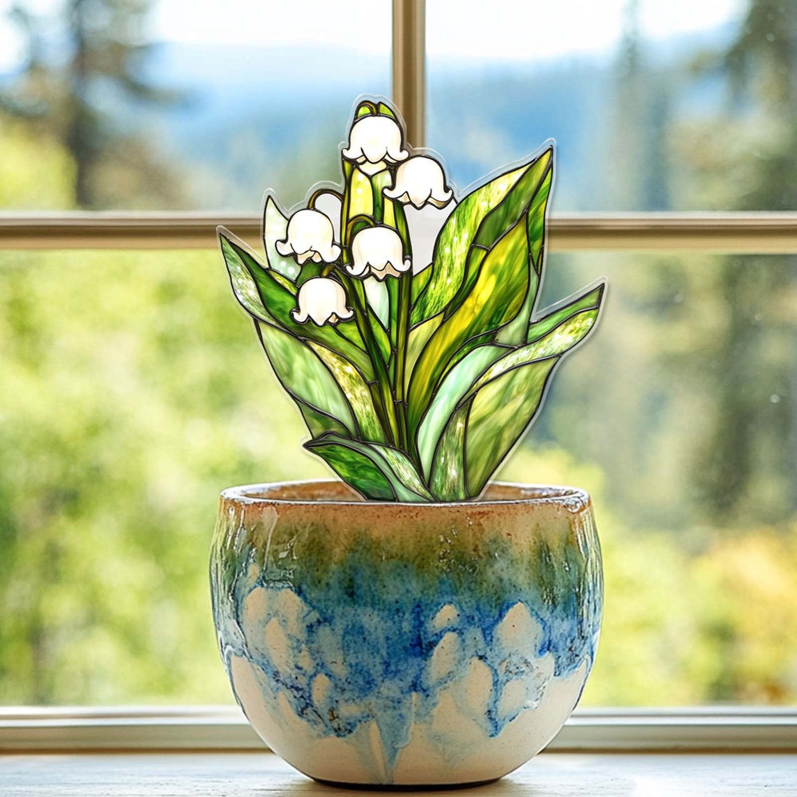 Honeeladyy Acrylic Stained Succulent Plugin, 3.9 Inch Mini Potted Plant ...