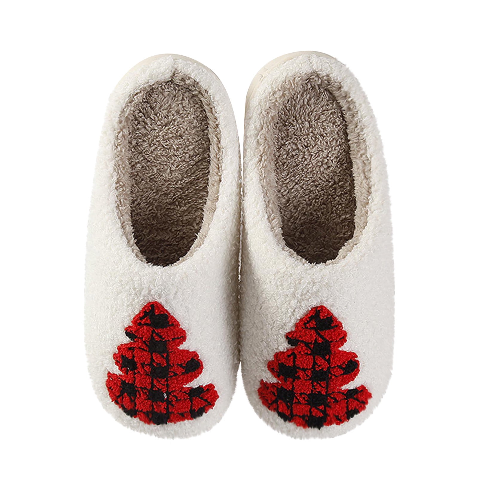 Honeeladyy Adlut Winter Indoor Warm Slippers, Soft Plush Home Christmas ...