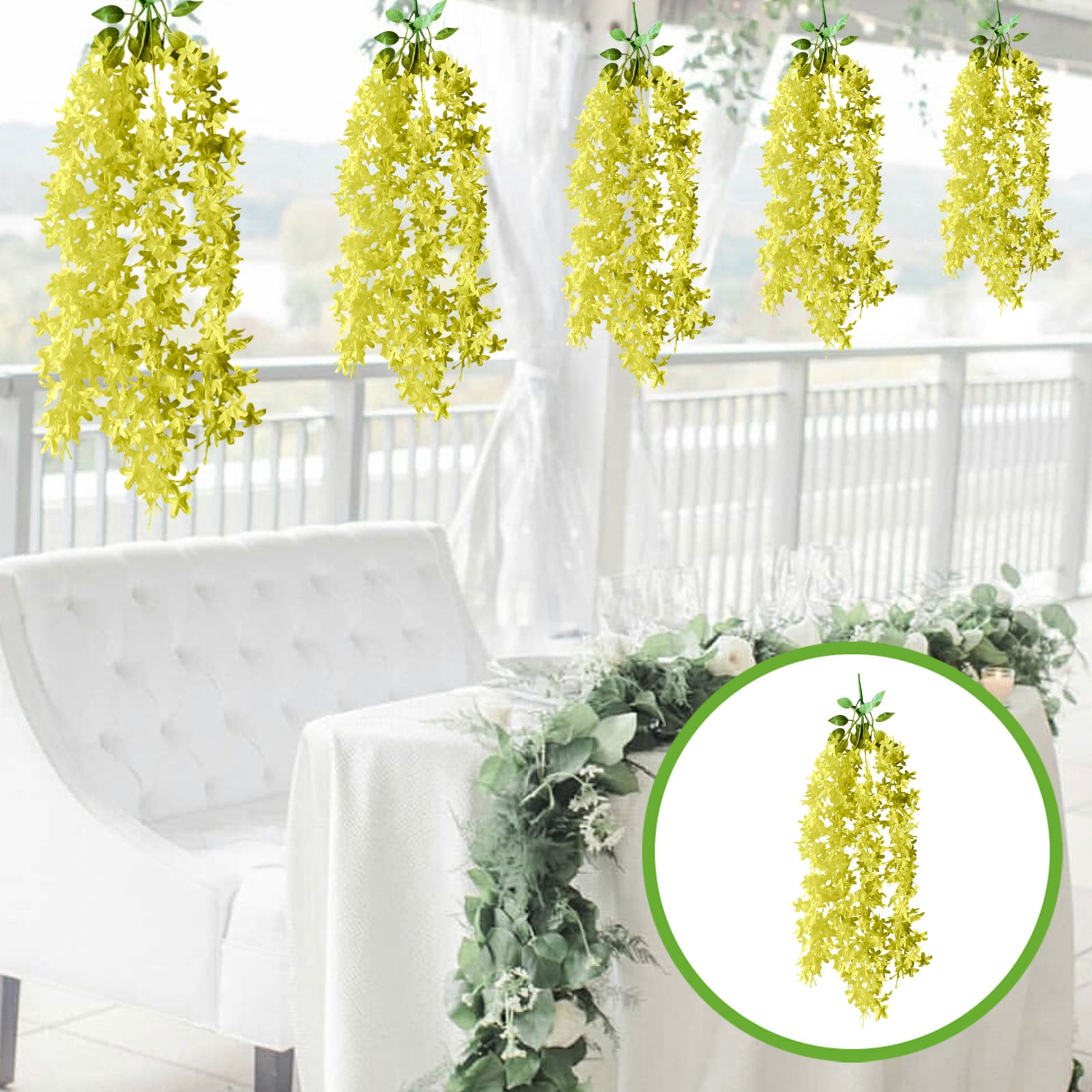 Honeeladyy Artificial Flowers Lilac Ceiling Flower Vines Strings ...