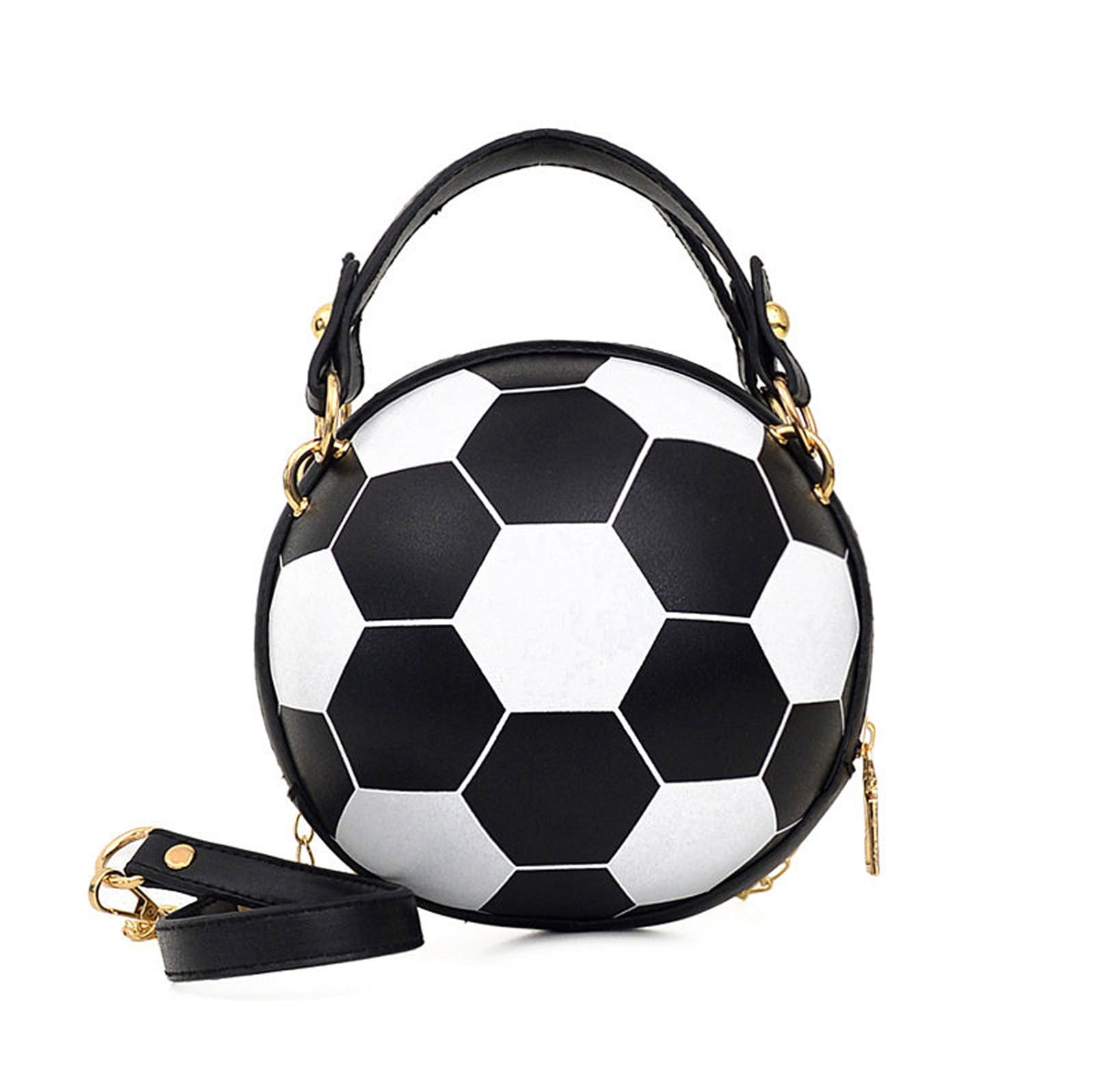 Honeeladyy Basketball Shaped Cross Body Bag Round Handbag PU Leather ...