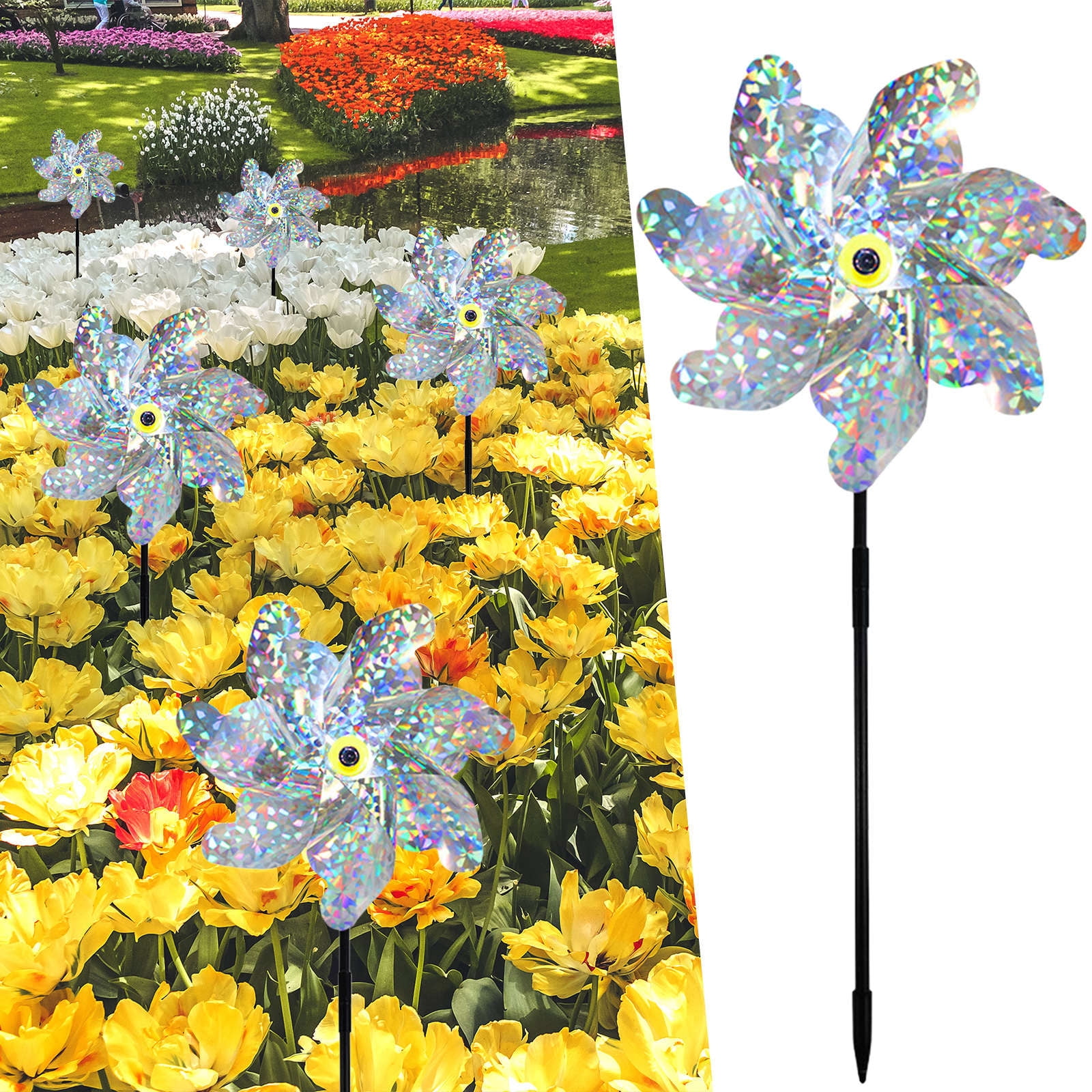Honeeladyy Bird Pinwheels with Stakes, Large Plastic Pinwheels for ...