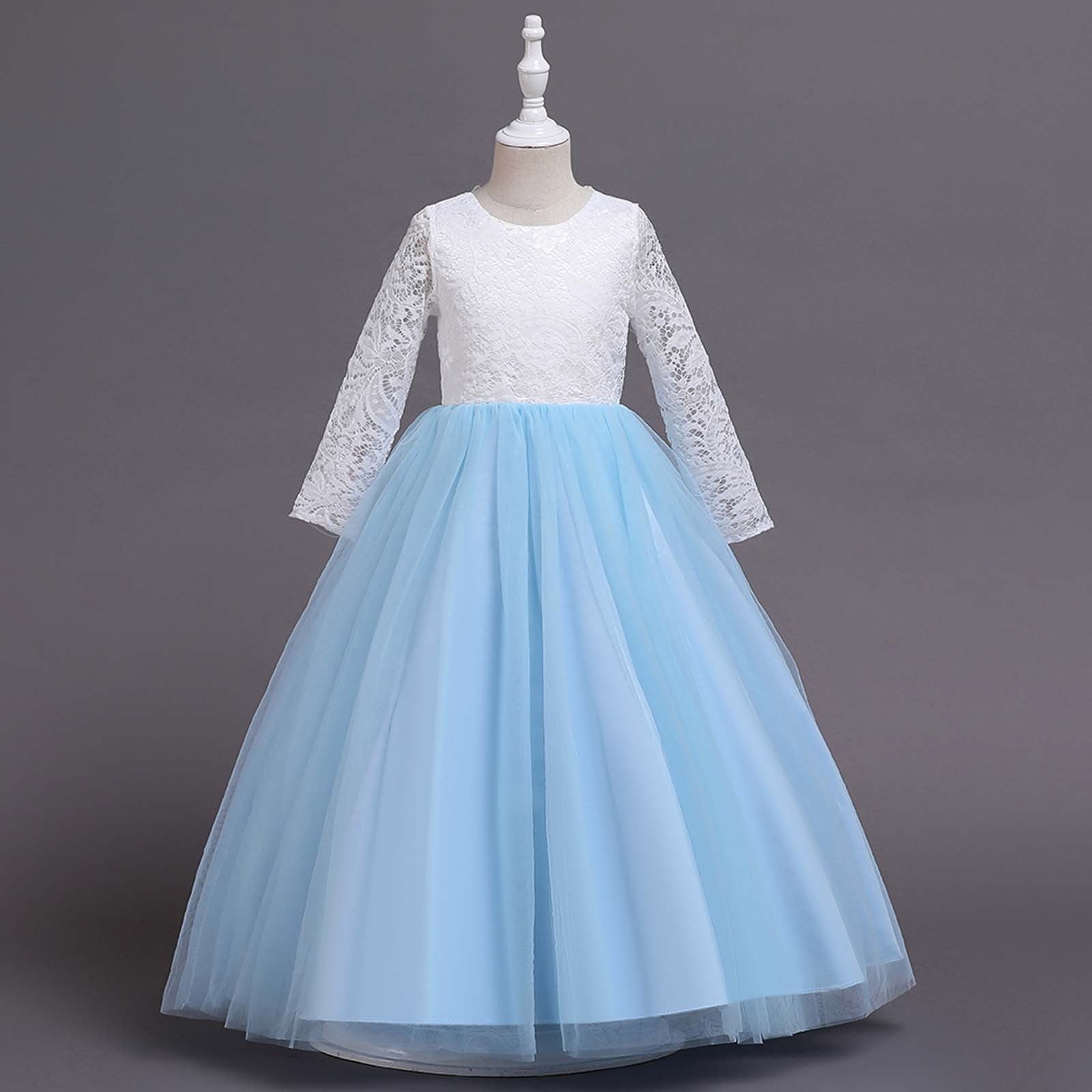 Honeeladyy Children Dress Girl Long Sleeve Girl Princess Dress Long ...