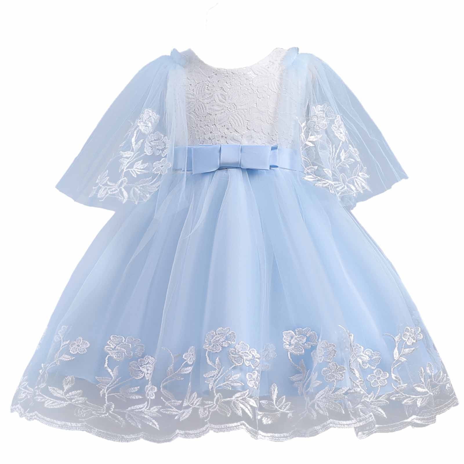 Honeeladyy Children Girls Sleeveless Princess Long Dress Embroidery ...