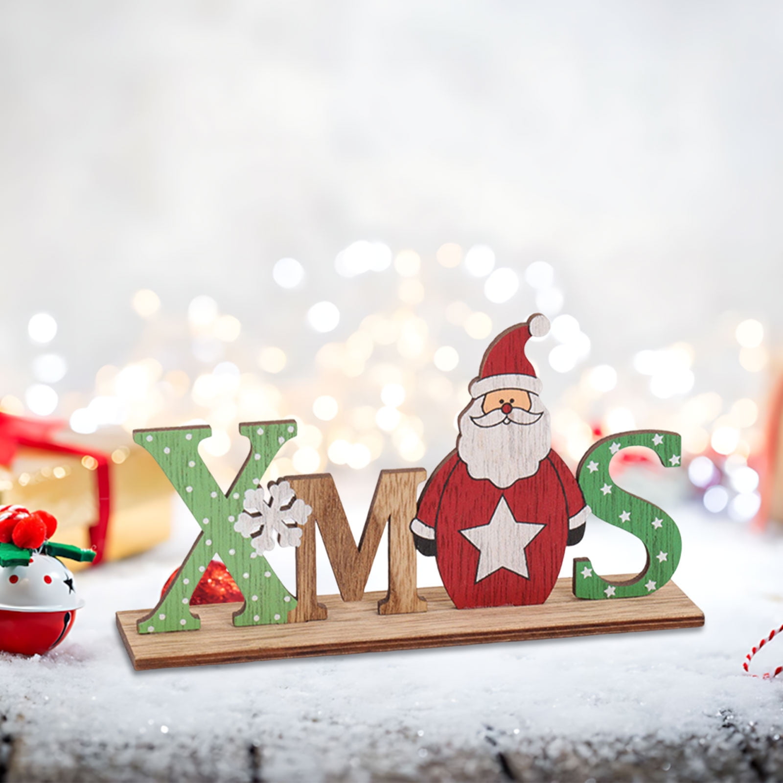 Honeeladyy Christmas Decoration Wood Table Centerpieces Sign Winter ...