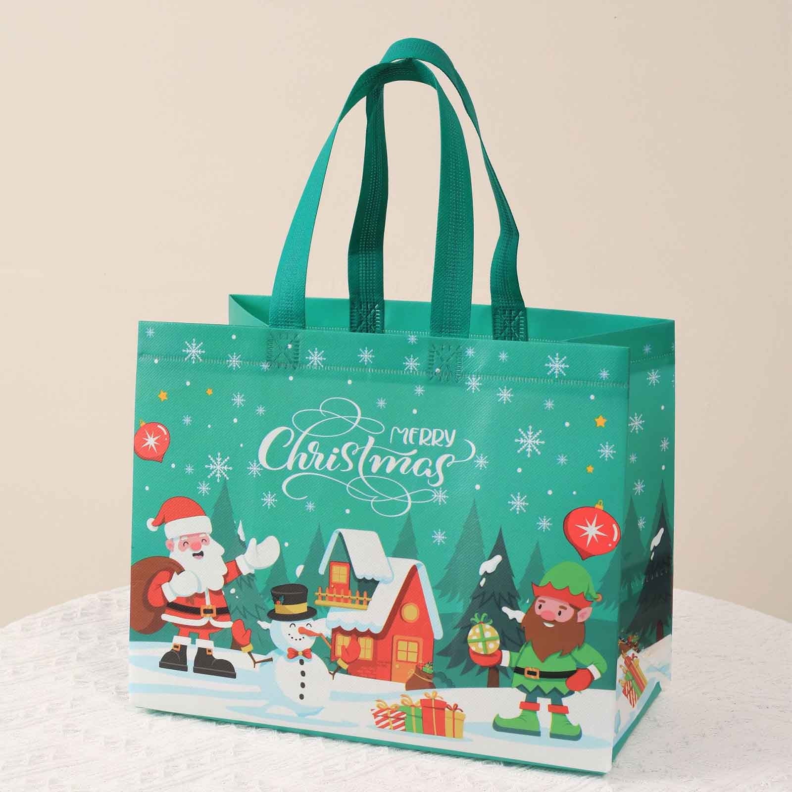 Honeeladyy Christmas Gift Bags Reusable Tote Christmas Bags with ...