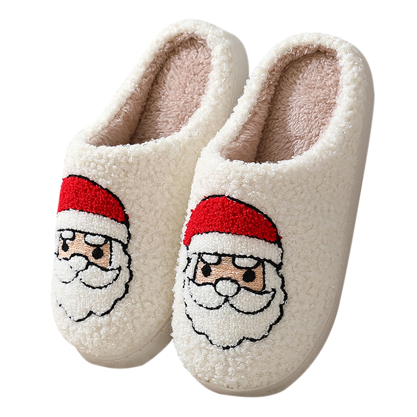 Honeeladyy Christmas Reindeer Slippers for Womens Mens Plush Warm Santa ...