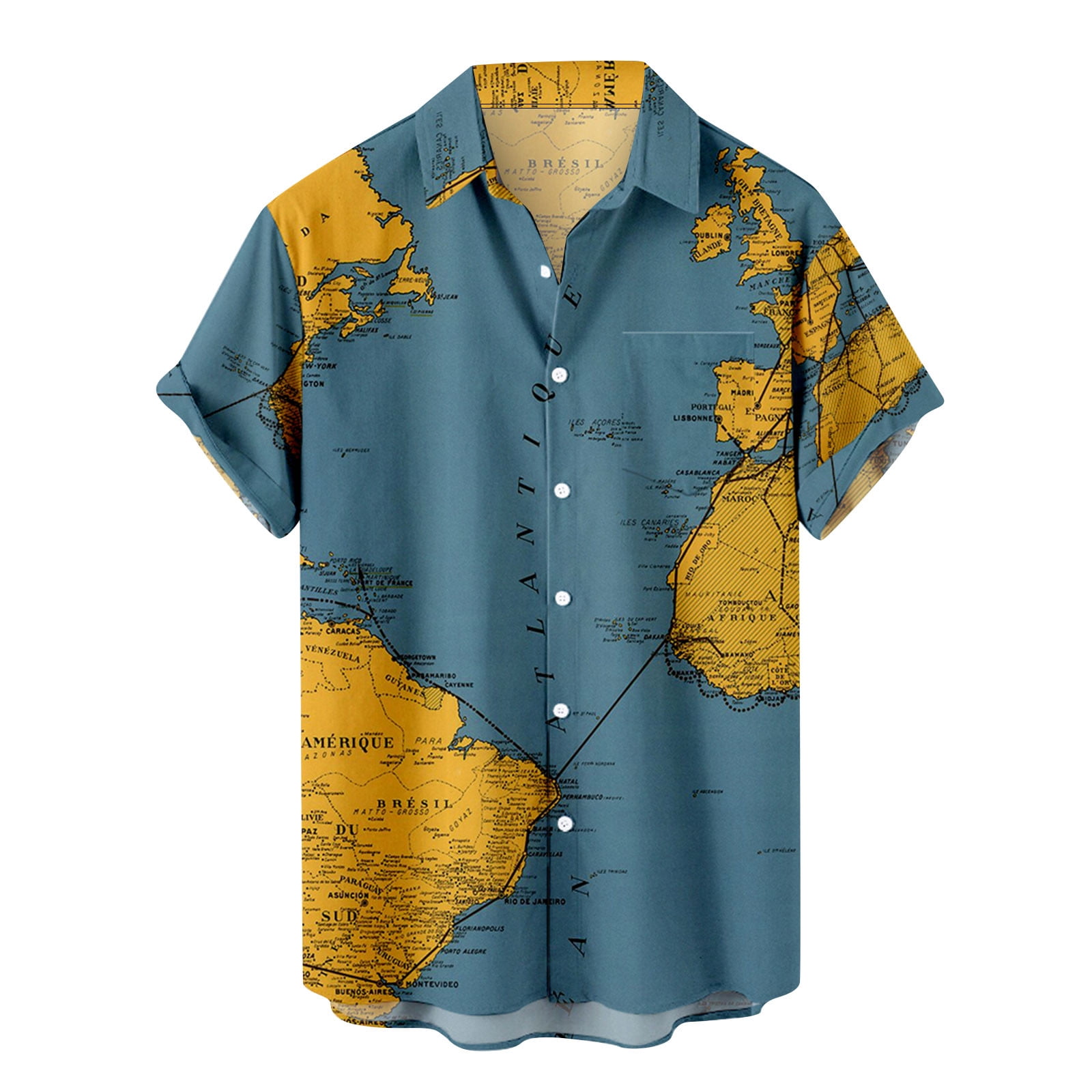 Honeeladyy Hawaiian Shirt for Men Funky Casual Button Down Short Sleeve ...