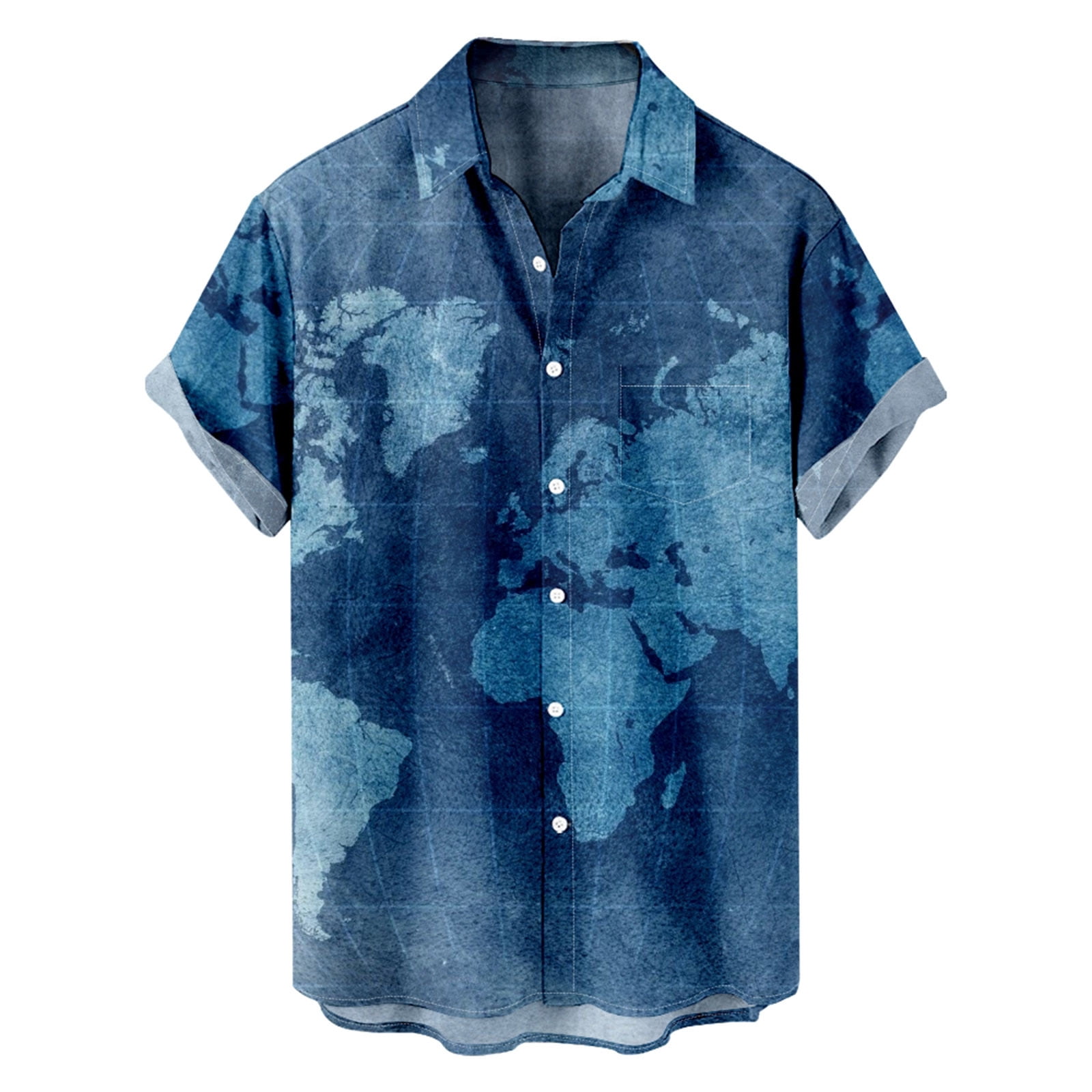 Honeeladyy Hawaiian Shirt for Men Funky Button Down Short Sleeve Beach ...