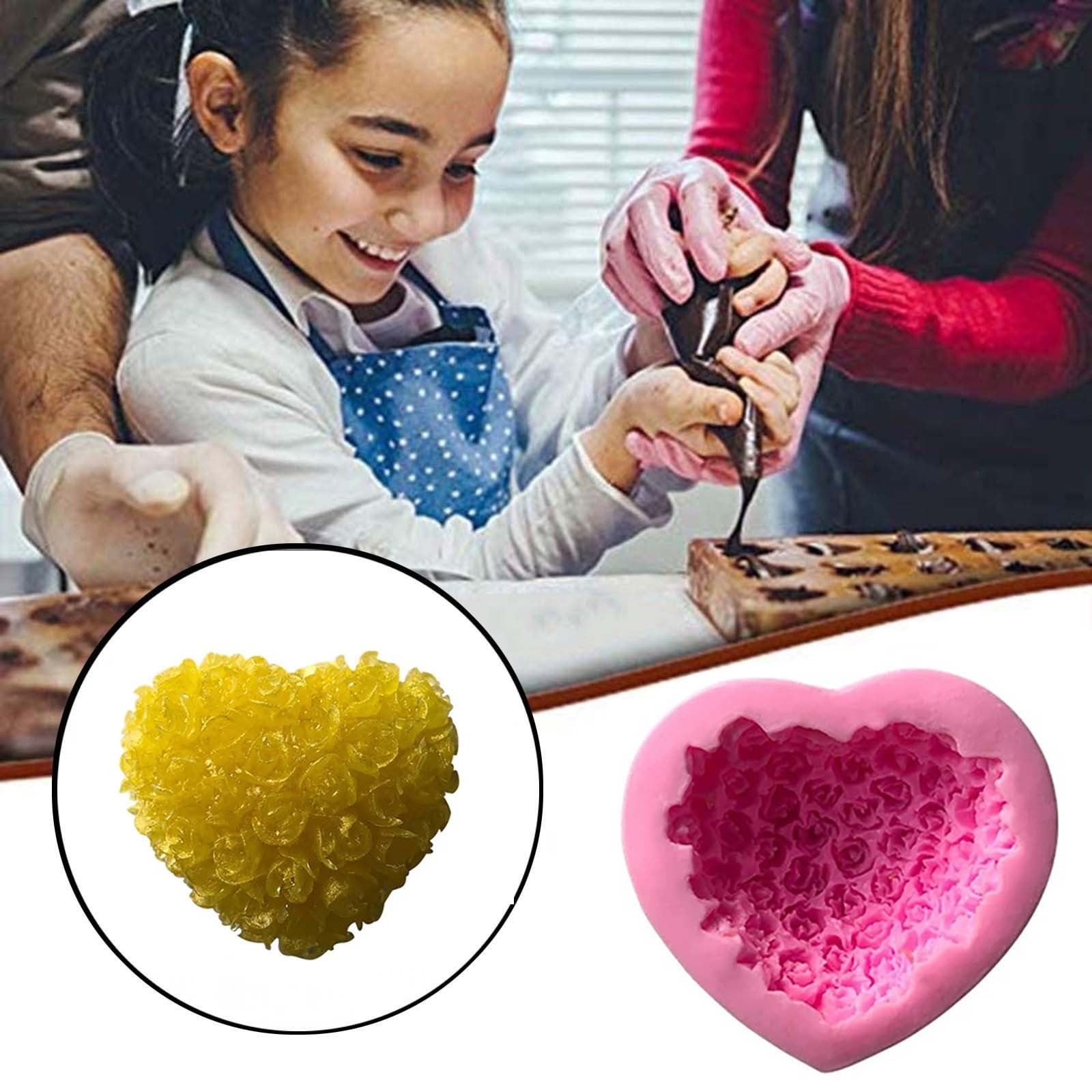 Honeeladyy Heart Silicone Molds, Non-stick Food Grade Heart Shaped ...
