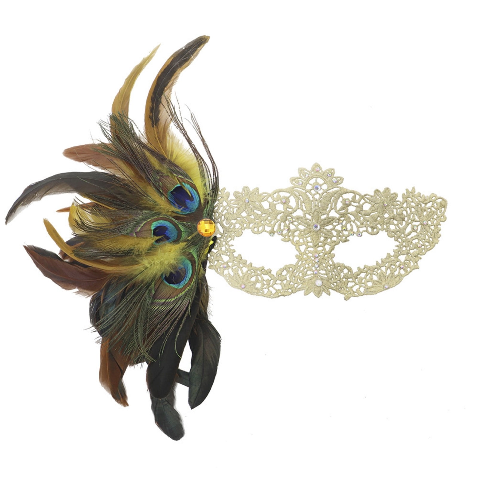 Honeeladyy Lace Masquerade Masks for Women, Peacock Feather Mardi Gras ...