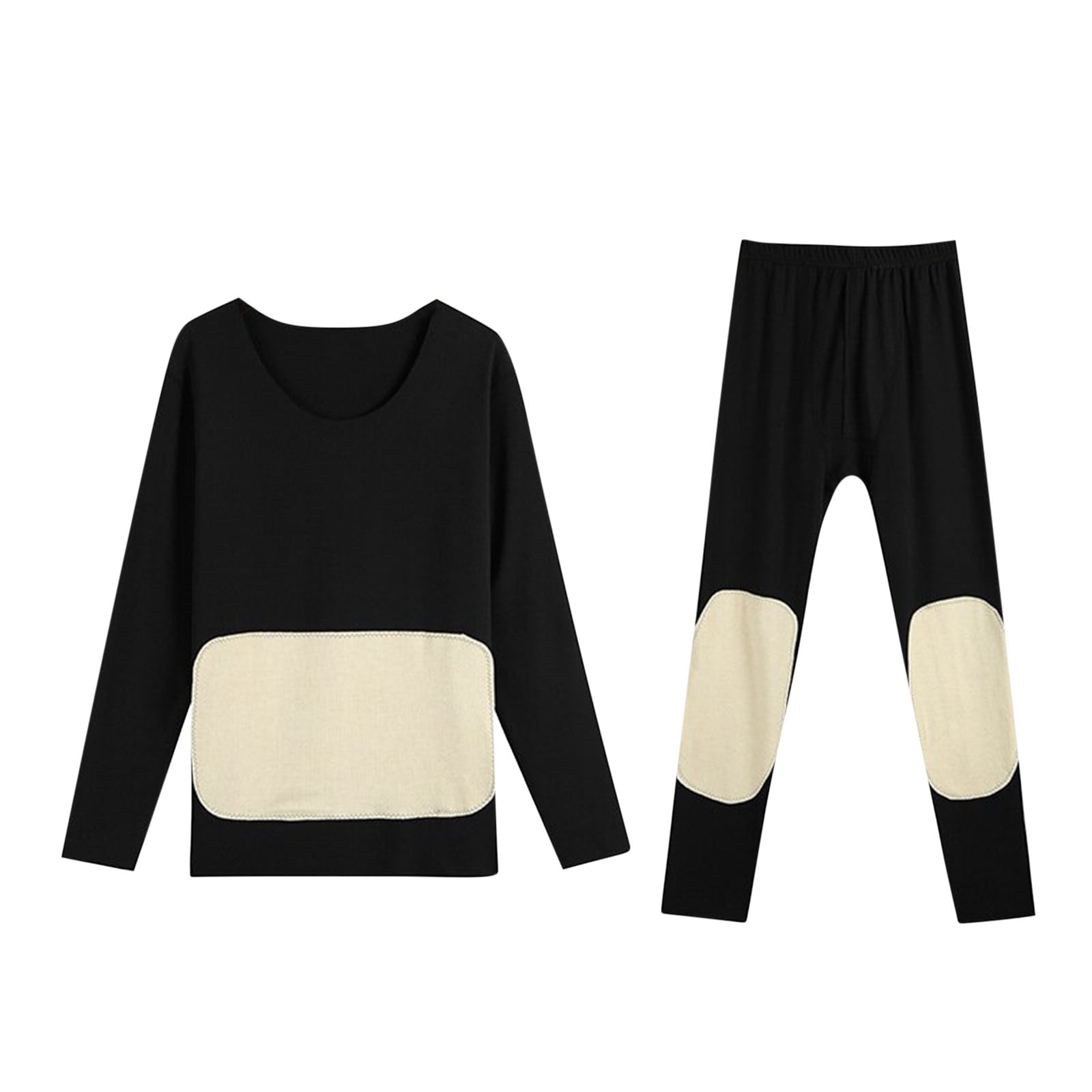 Honeeladyy Long Johns Women with Fleece,Men's New Silk Patch Rong ...