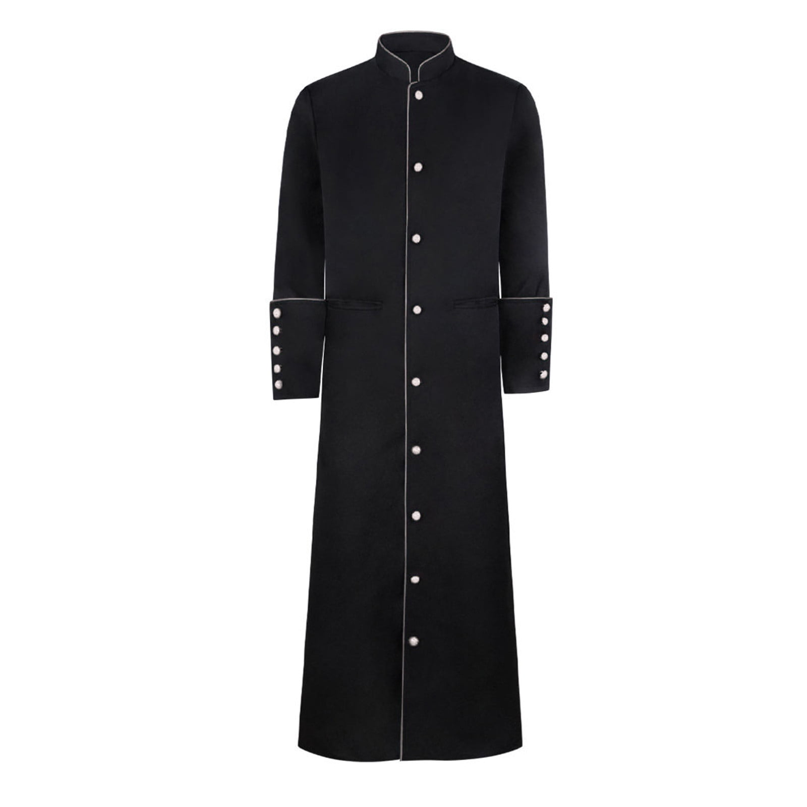 Honeeladyy Men's Medieval Priest Costume Long Sleeve Single Breasted ...