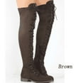Honeeladyy Women's Over The Knee Thigh High Boots Lace up Flat Boot ...