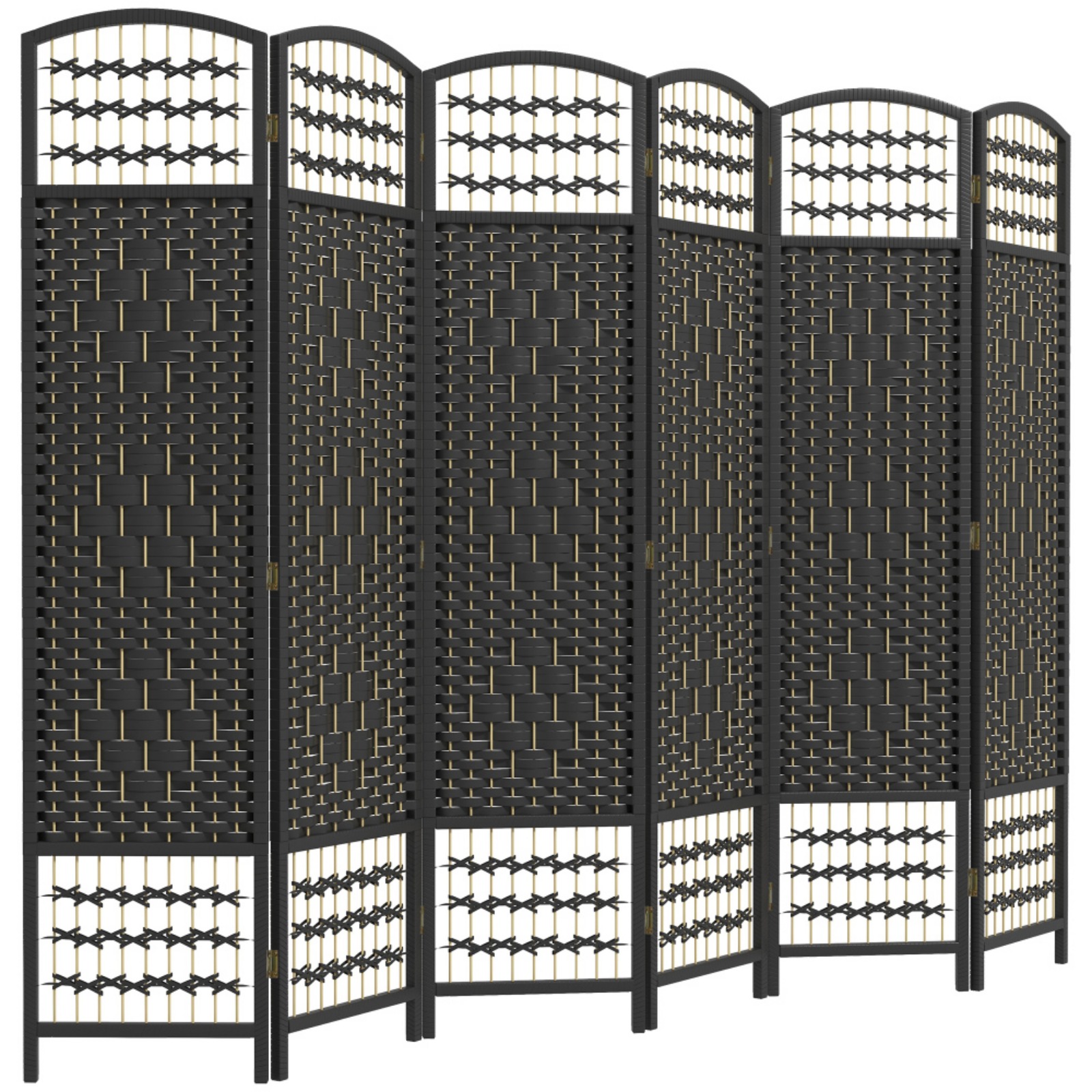Honeey 6-panel Room Divider, Foldable Privacy Screen, Wave Fiber ...