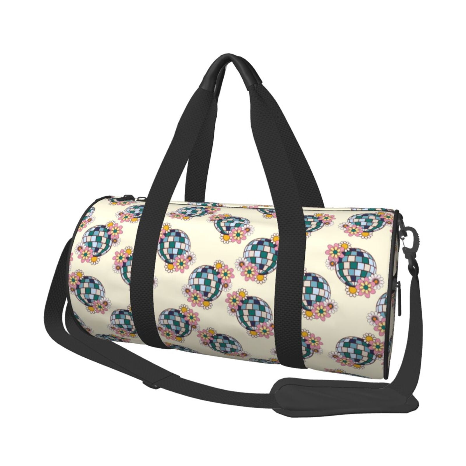 Honeii 70s Disco Ball Print Duffle Bag and Adjustable Strap,Foldable ...