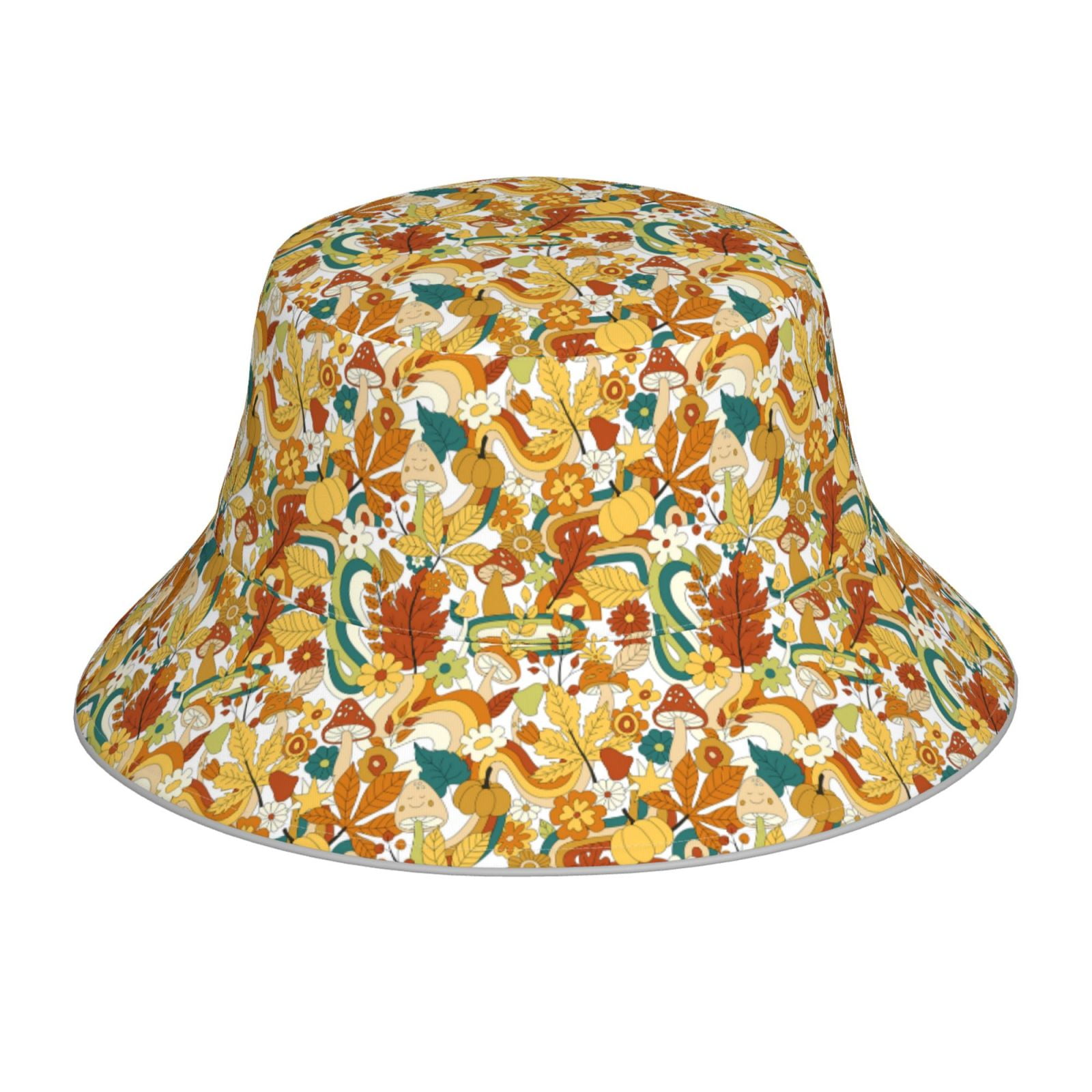 Honeii 70s Groovy Hippie for Unisex Bucket Hat Waterproof Rain Hat ...