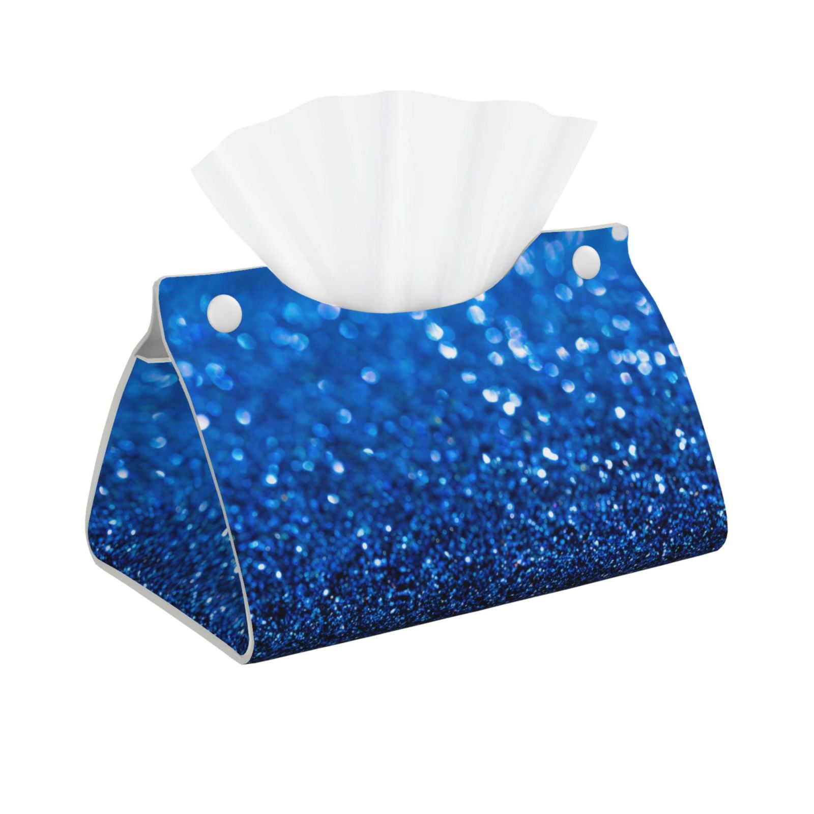 Honeii A Blue Glitter for Tissue Box Cover/Holder - Covers Rectangular ...