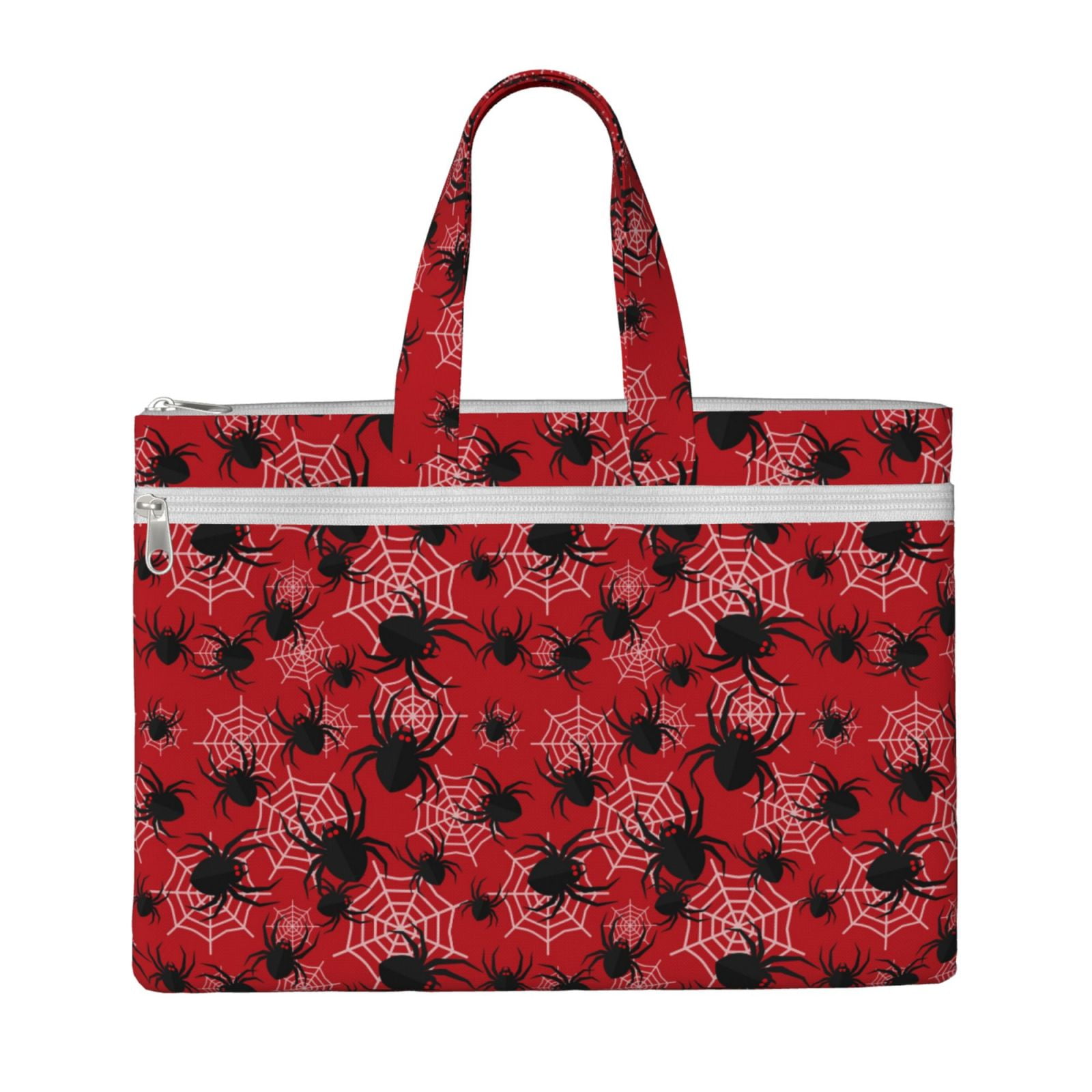 Honeii A Web With A Spider 1 Print Canvas Tote Bag with Compartments ...