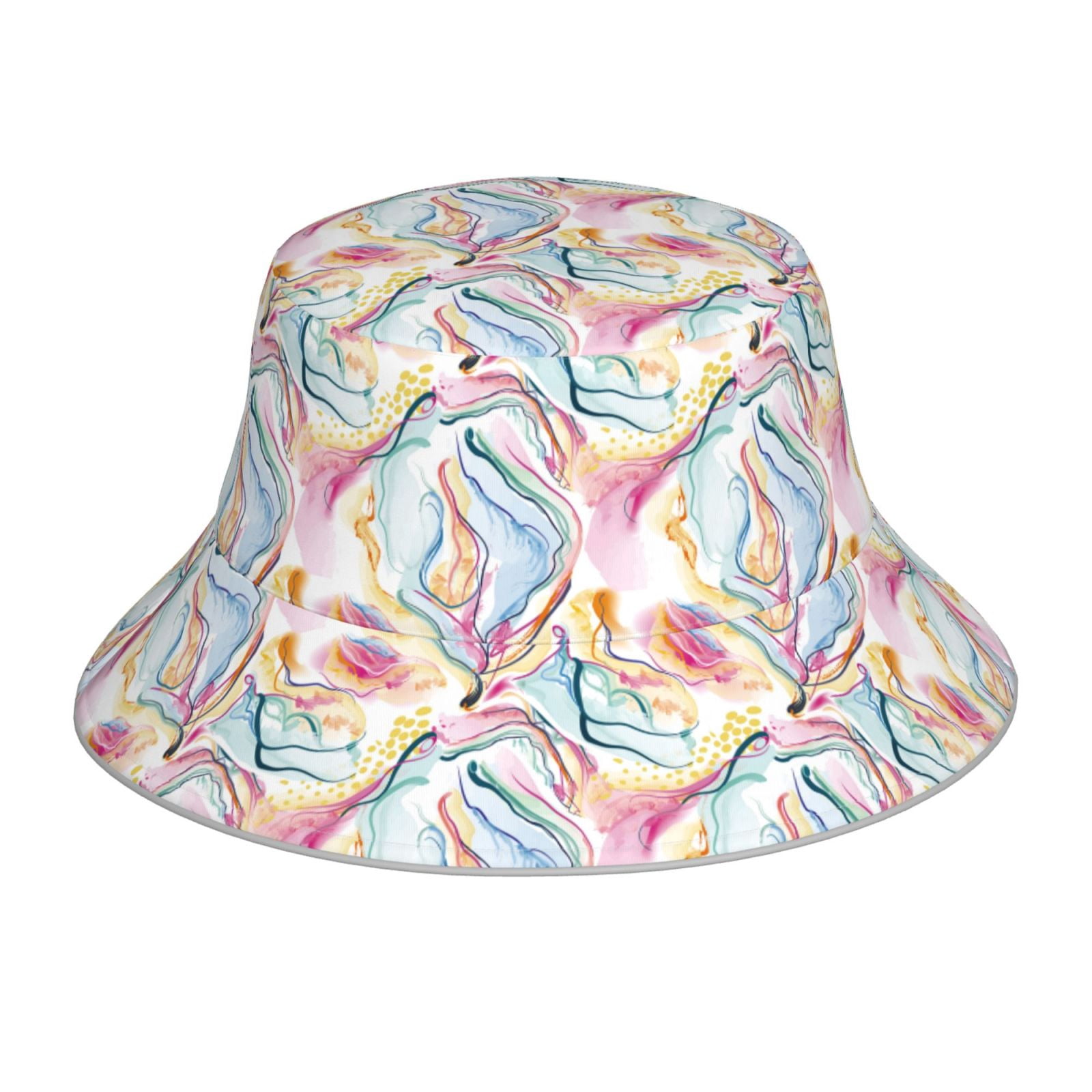 Honeii Abstract Marble Texture for Unisex Bucket Hat Waterproof Rain Hat Reversible Shiny Rave ...