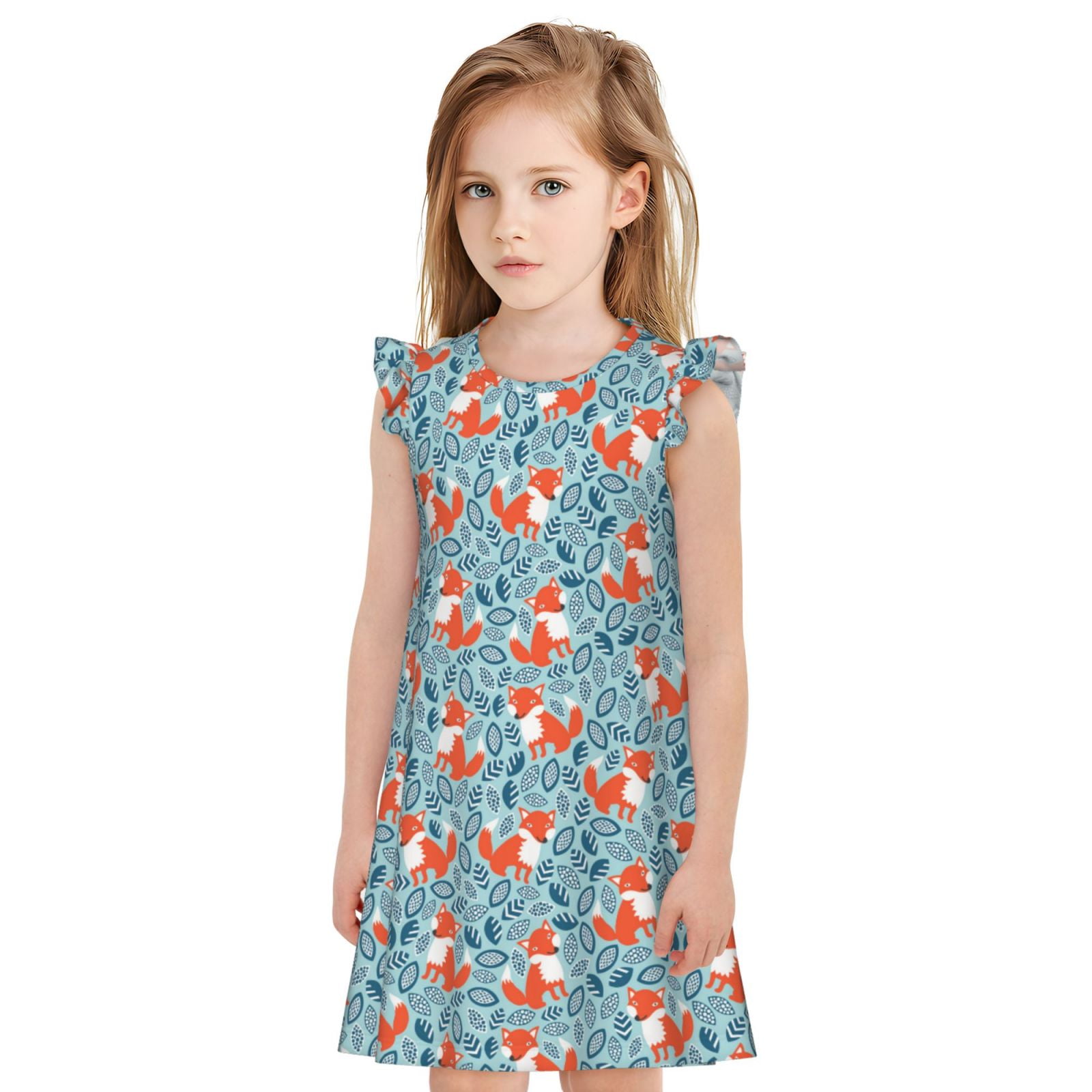 Honeii Abstract leaves fox Nightgowns Pajama Dresses - Princess ...