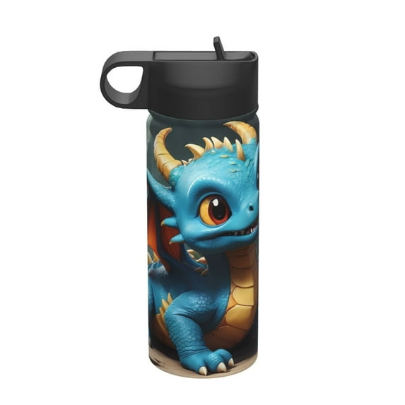 Honeii Adorable Blue Baby Dragon Print 18 oz Insulated Water Bottle ...