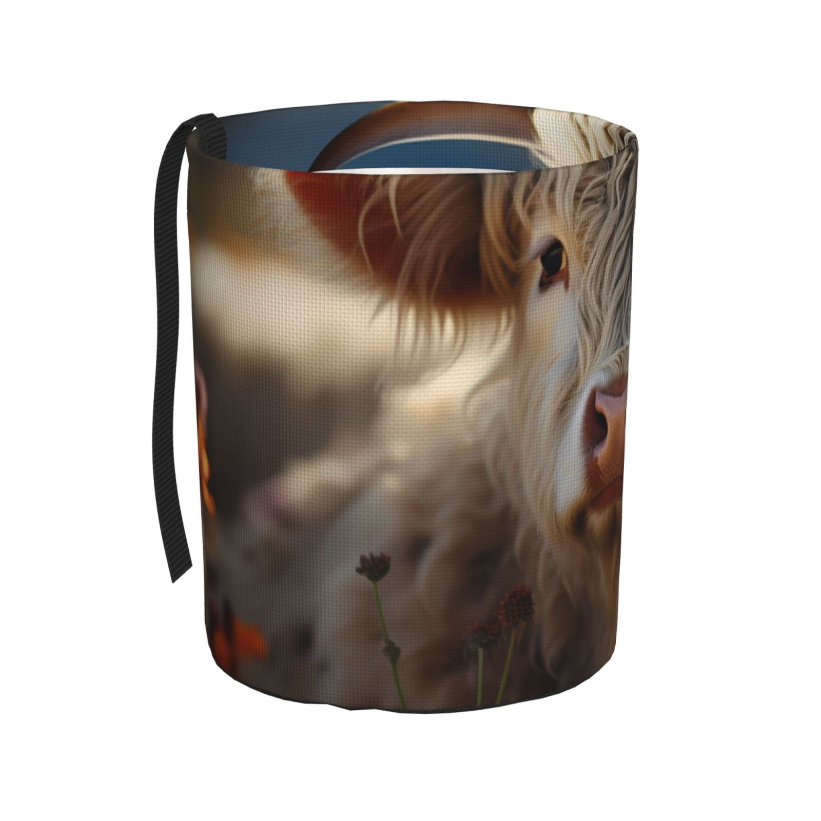 Honeii Adorable Flower Field Cow Print Waterproof Car Trash Can ...