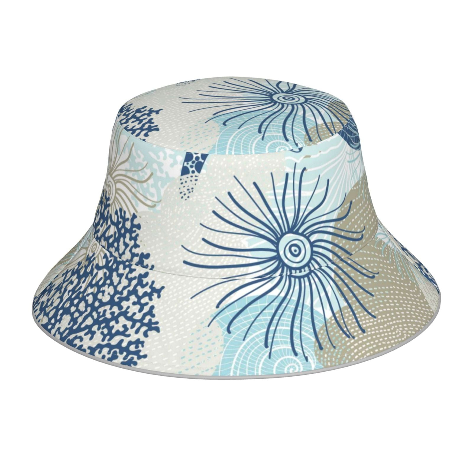 Honeii Algae Corals and Seashells for Unisex Bucket Hat Waterproof Rain ...
