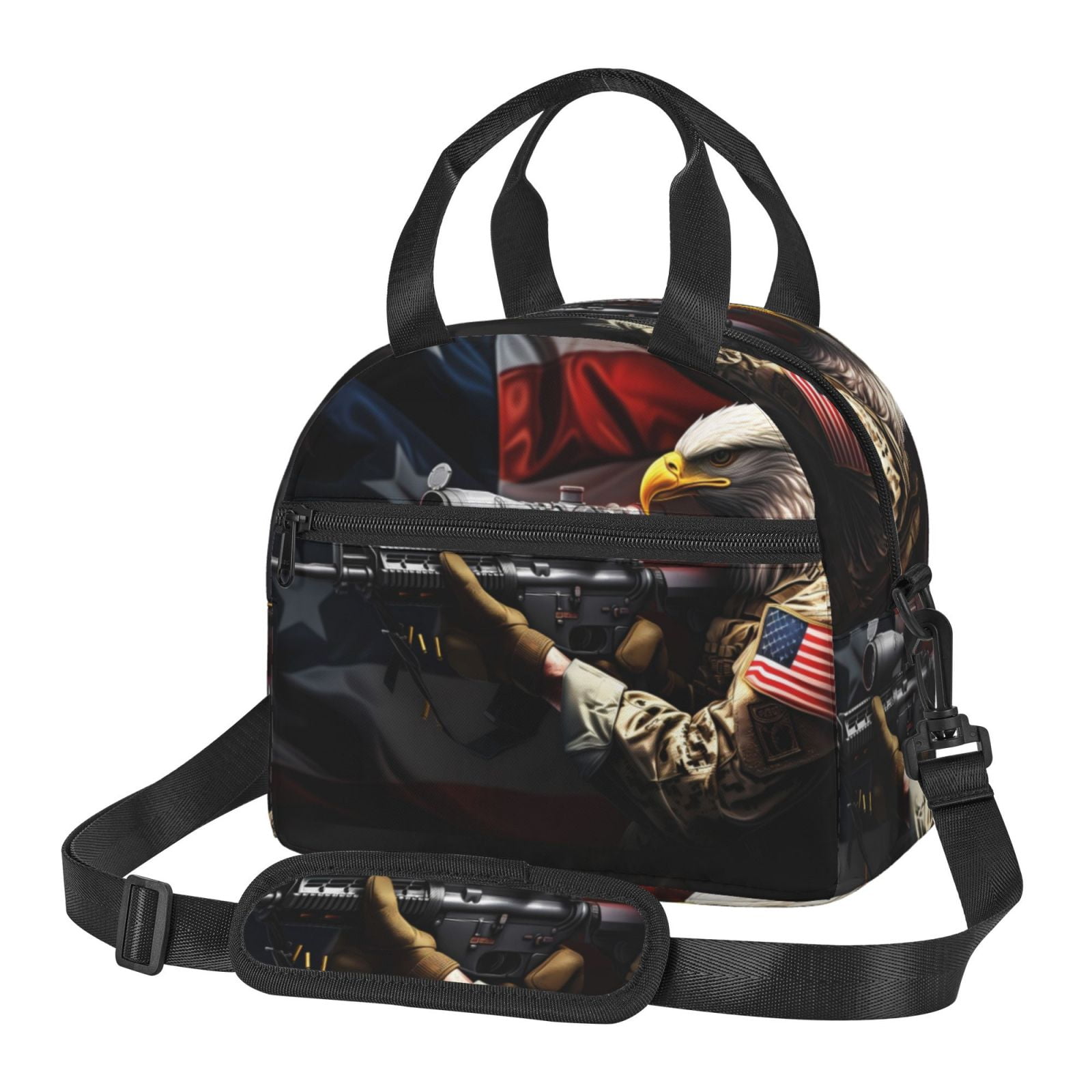 Honeii American Bald Eagle Warrior for Insulated Lunch Box, Lunch Bag ...
