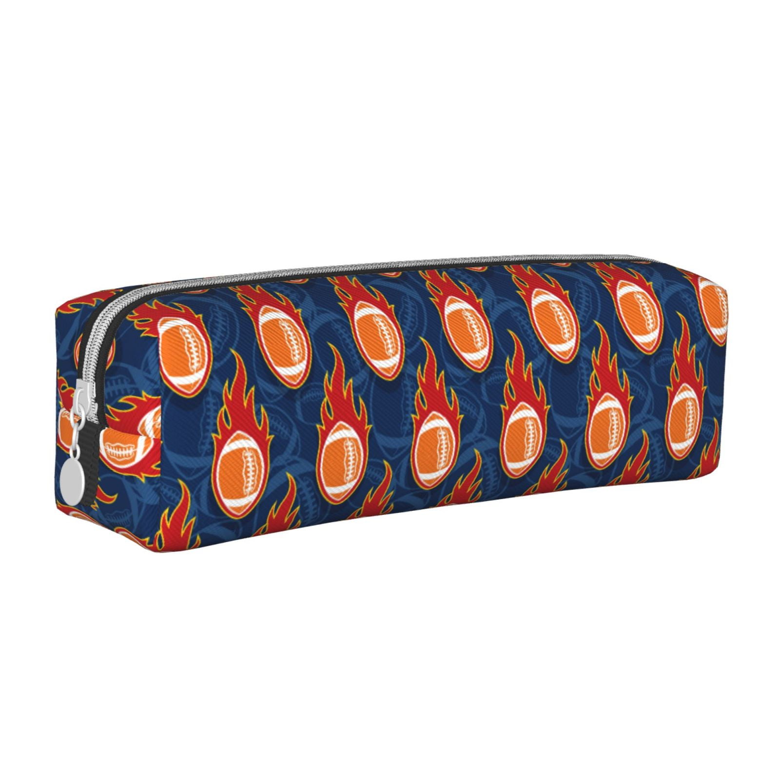 Honeii American Football and Fire Flames Pattern Pencil Case, Pencil ...