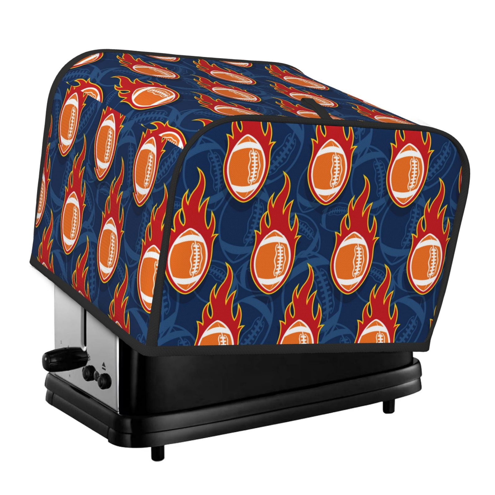 Honeii American Football and Fire Flames Print 4 slice Toaster Cover ...