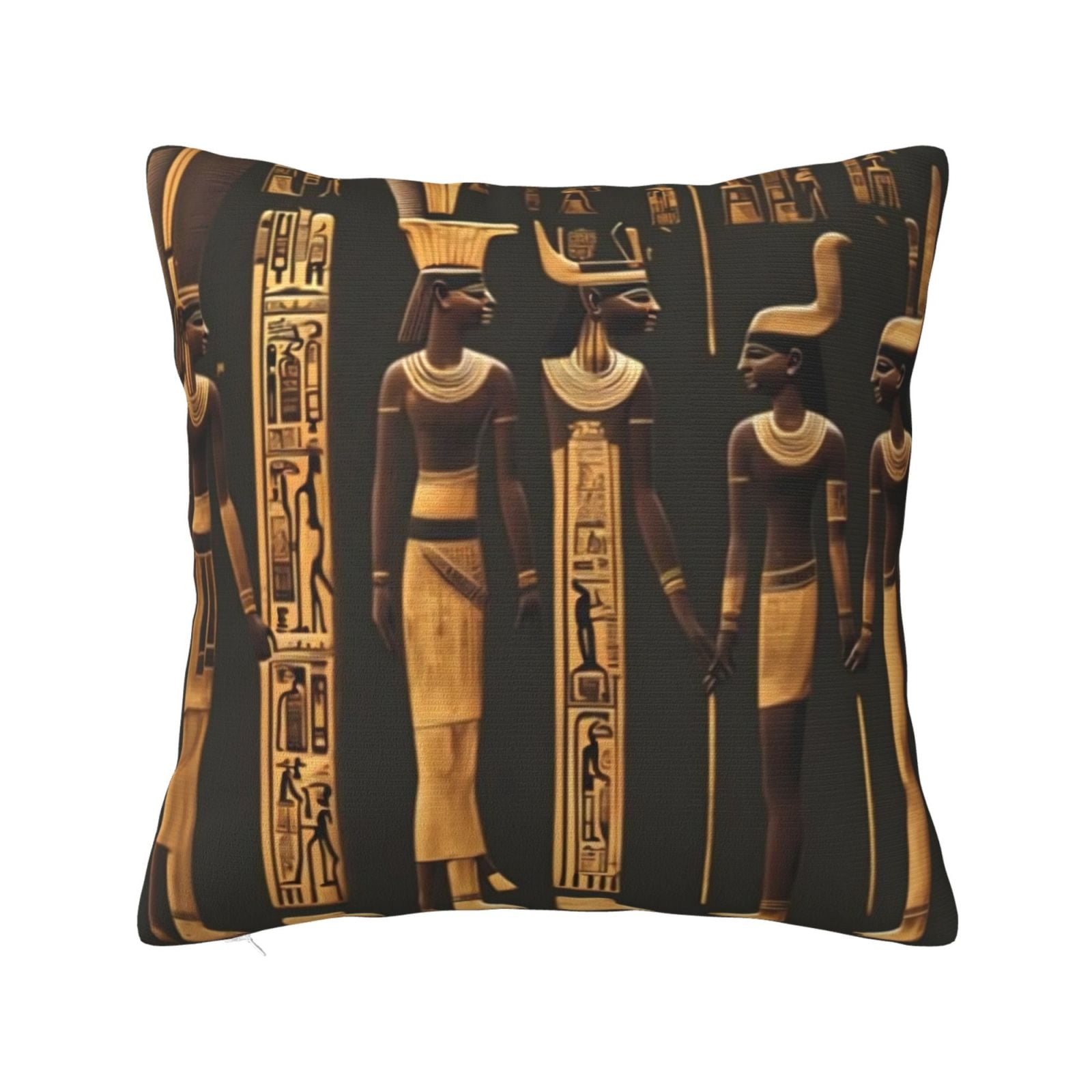 Honeii Ancient Egyptian Hieroglyph Print Throw Pillow, Square ...