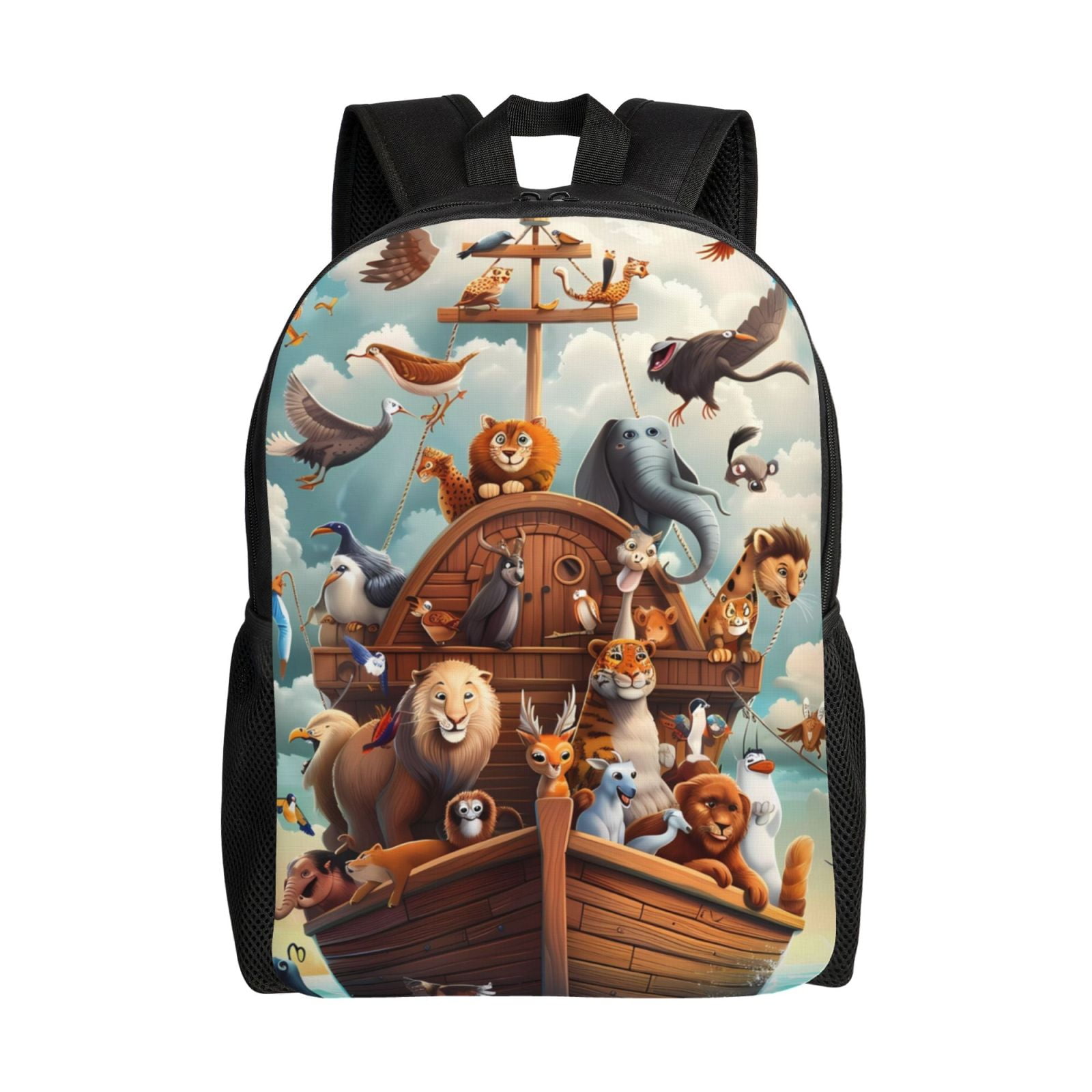 Honeii Animal Filled Noahs Ark Print Laptop Backpack for Work, College ...