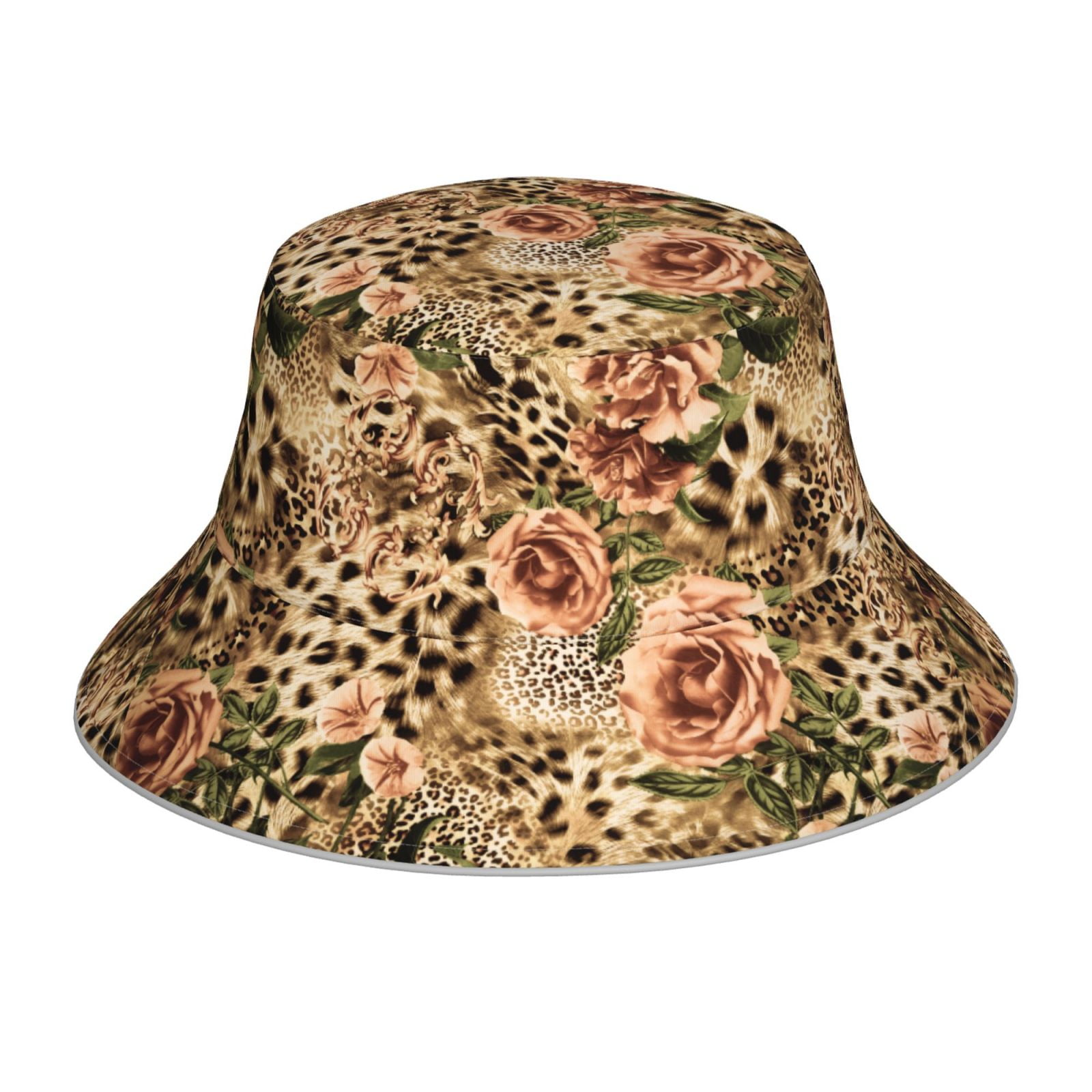 Honeii Animal Leopard for Unisex Bucket Hat Waterproof Rain Hat ...