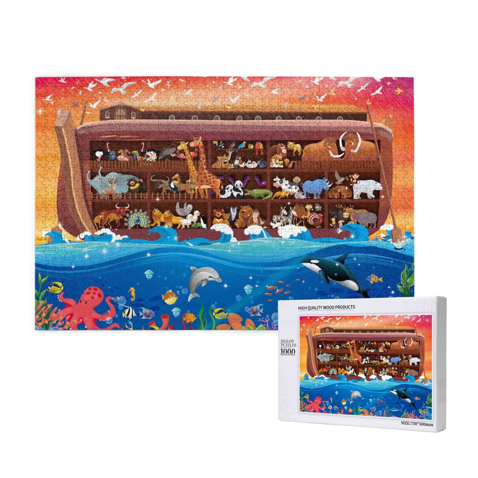 Honeii Animals On Noah's Ark2 Pattern 1000 Piece Puzzles for Adults ...