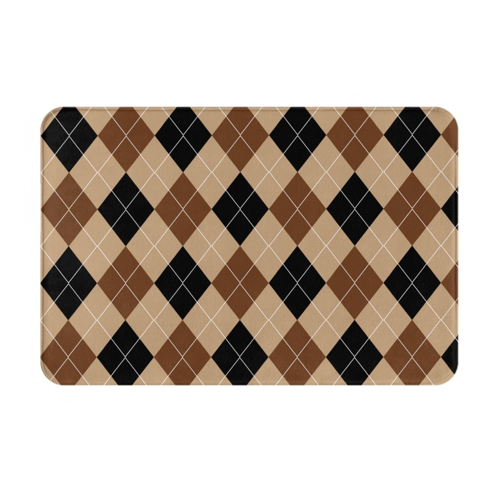Honeii Argyle of brown Pattern Door Mat, Welcome Door Mats Outdoor ...