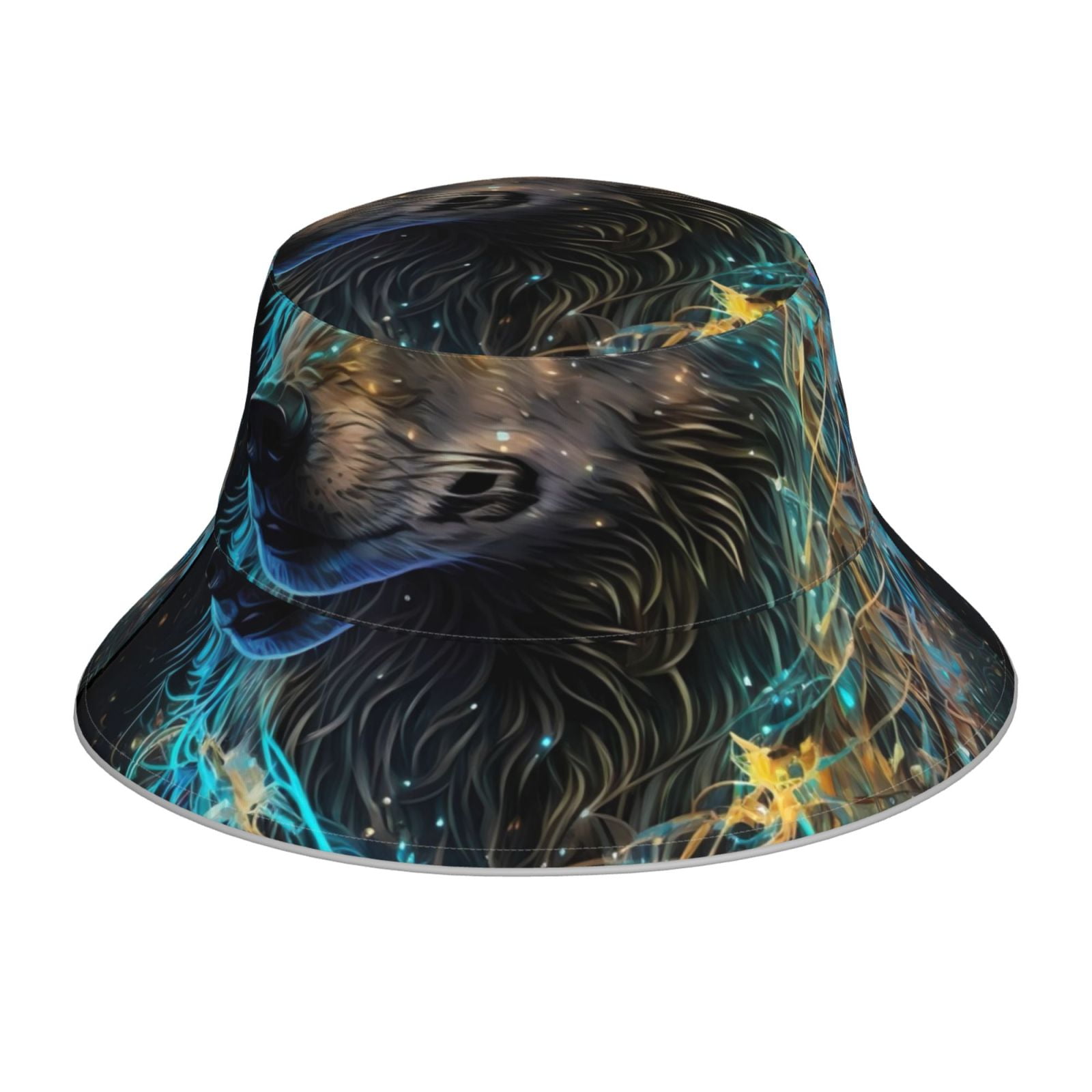 Honeii Artistic Light Dot Wolf、 for Unisex Bucket Hat Waterproof Rain ...