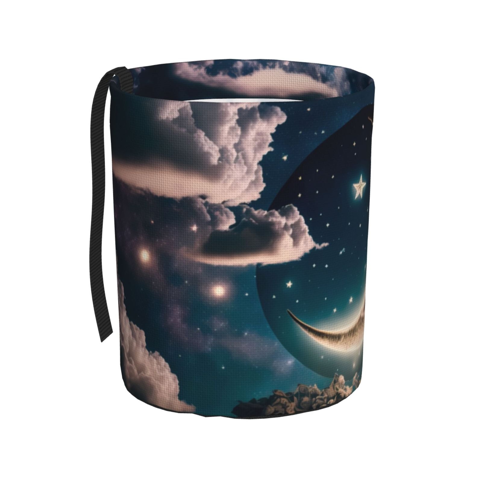 Honeii Artistic Starry Sky Moon Book Print Waterproof Car Trash Can ...