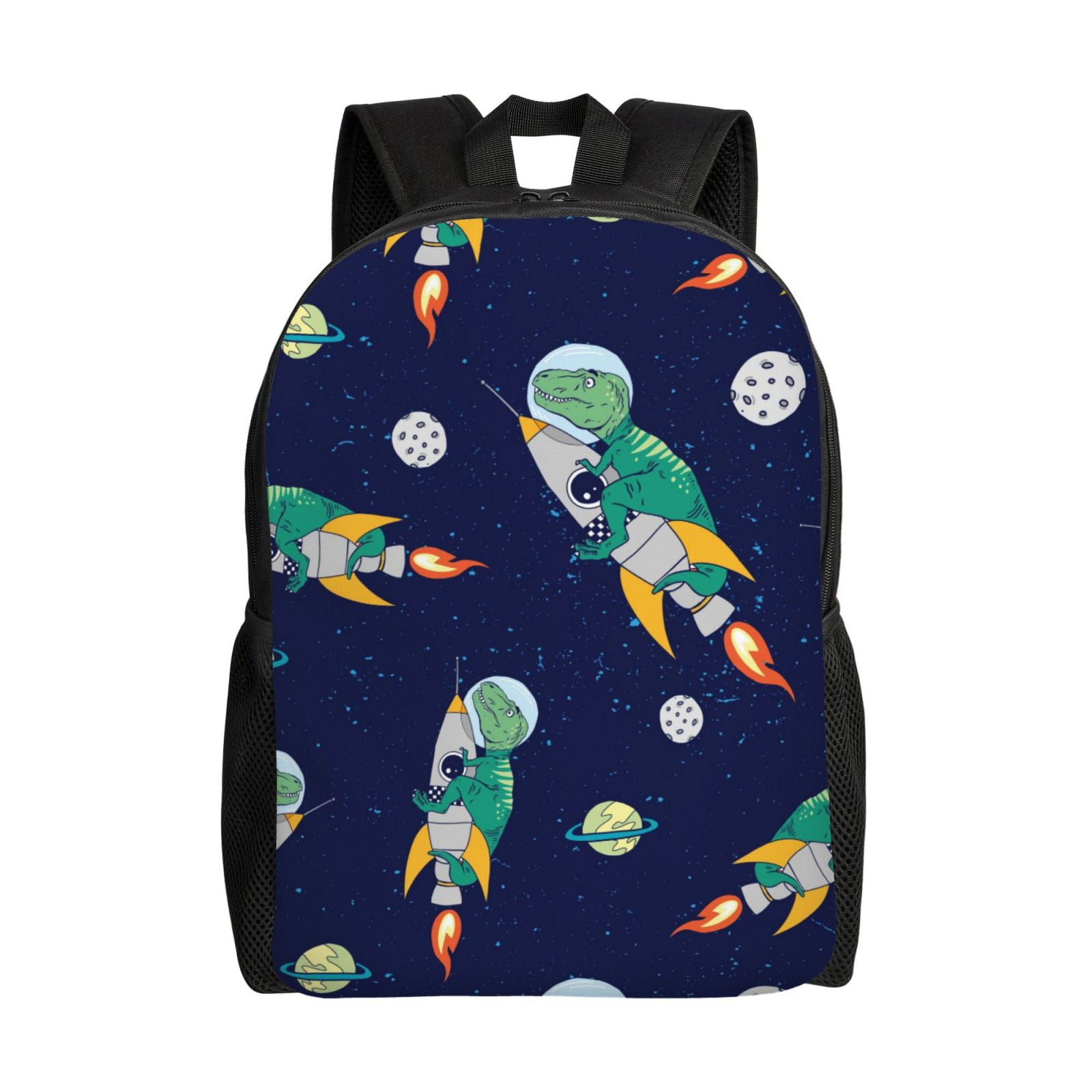 Honeii Astronaut Dinosaur and Space Print Laptop Backpack for Work ...