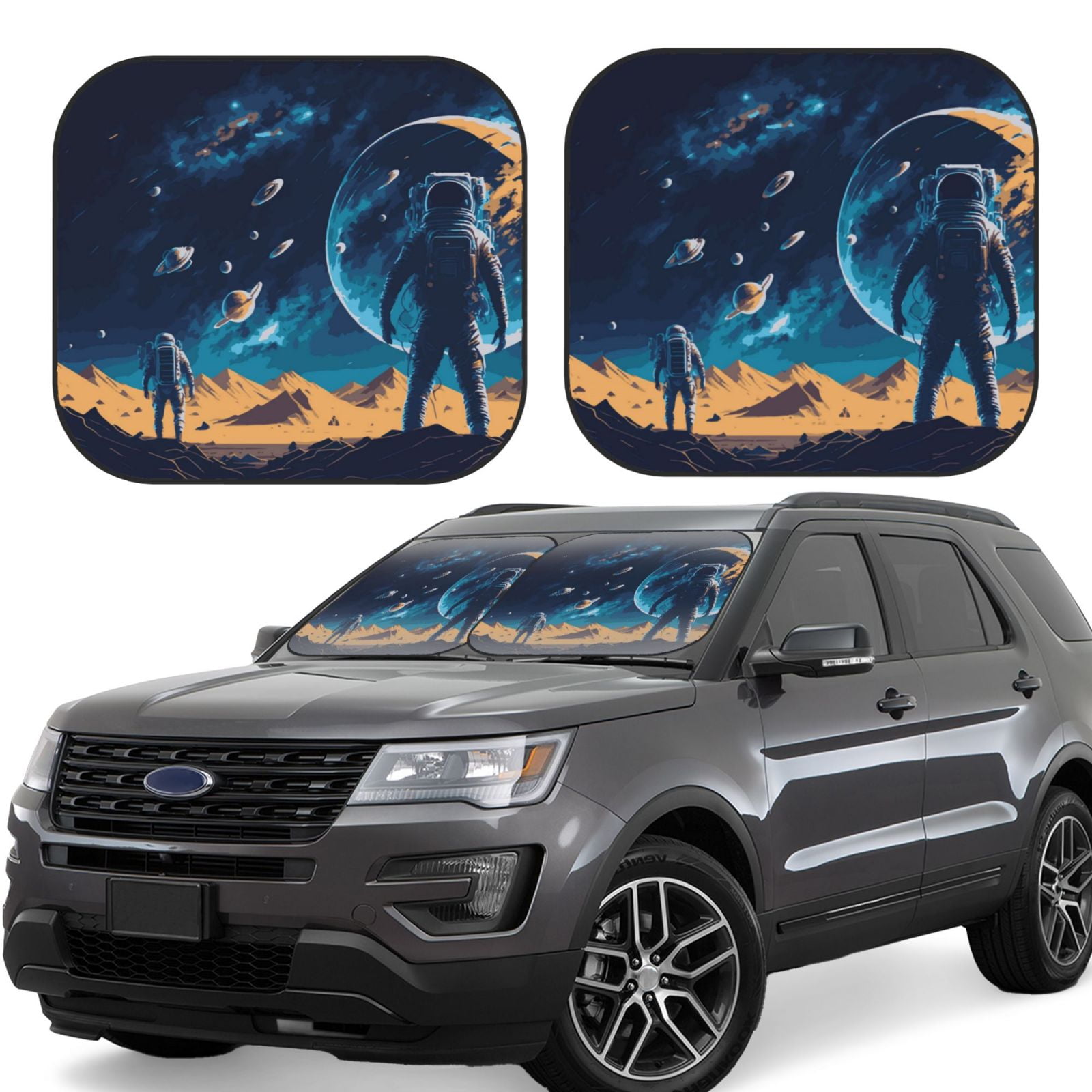 Honeii Astronaut In A Space Suit On The Planet Print Foldable Car Sun ...