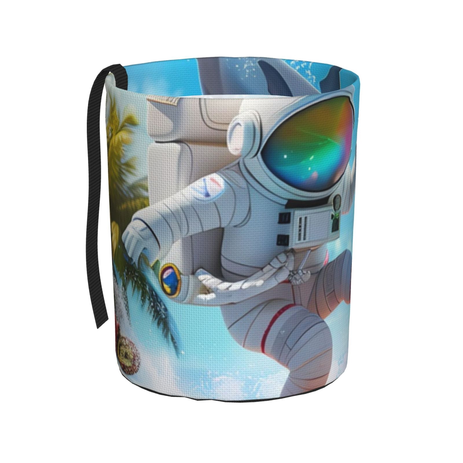 Honeii Astronaut Tropical Dolphin Print Waterproof Car Trash Can ...