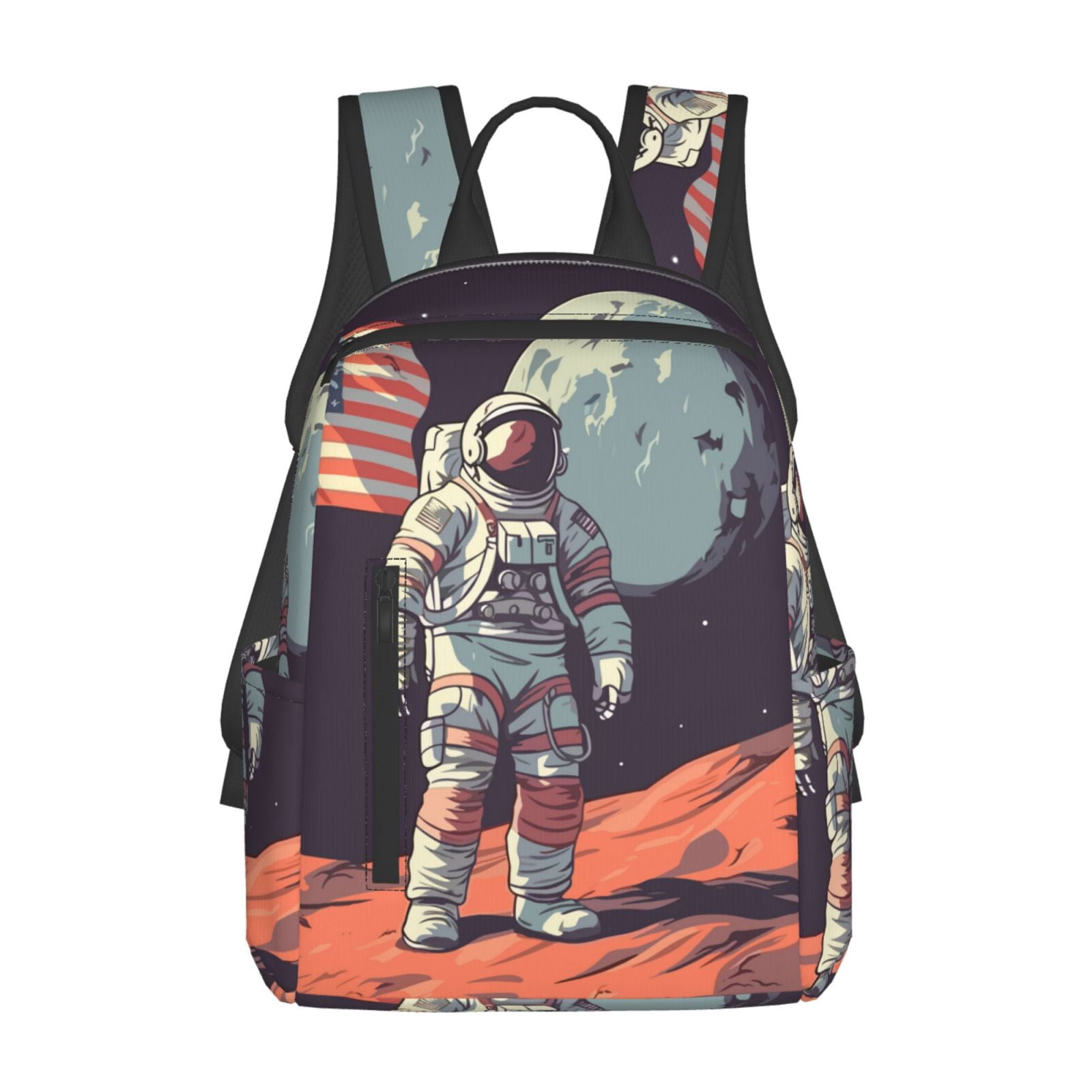 Honeii Astronaut With American Flag Print Lightweight Backpacks,Carry ...