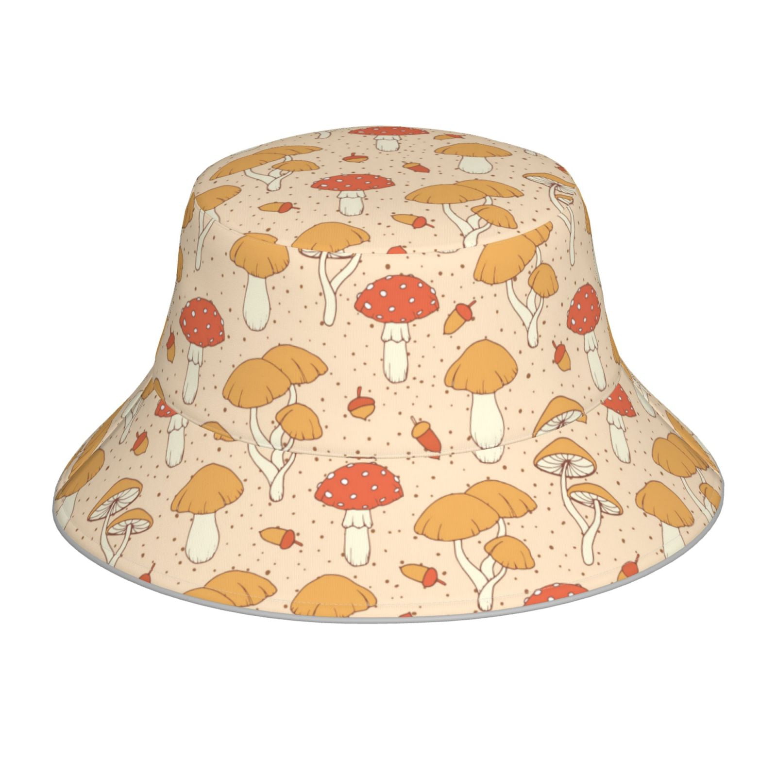 Honeii Autumn Mushrooms for Unisex Bucket Hat Waterproof Rain Hat ...