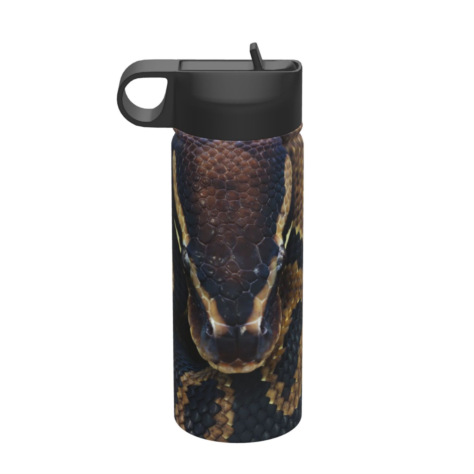 Honeii Ball Phyton Snake Print 18 oz Insulated Water Bottle with Straw ...